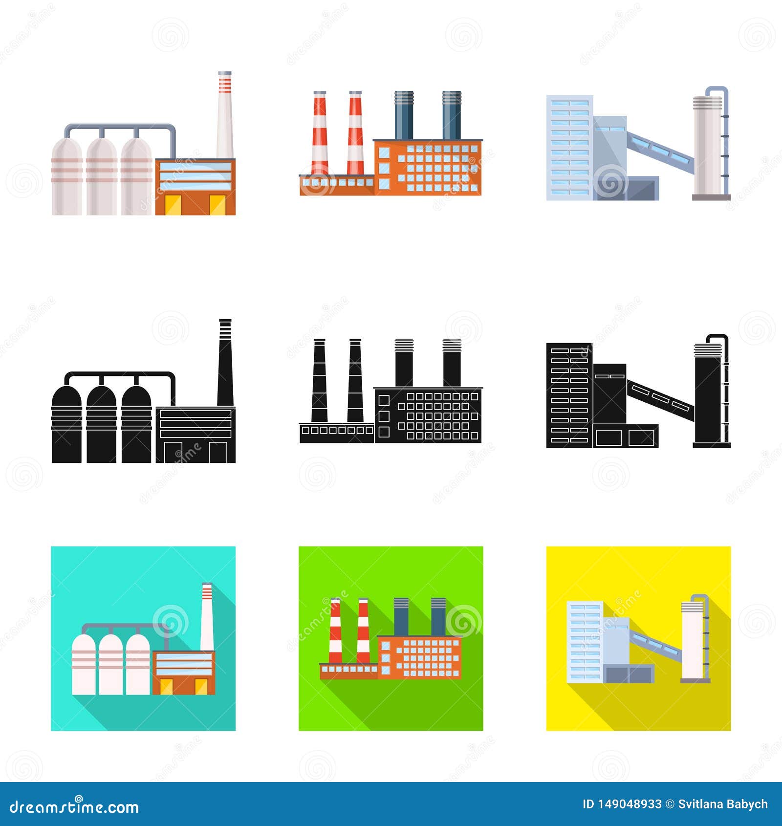Vector Design of Production and Structure Symbol. Set of Production and ...