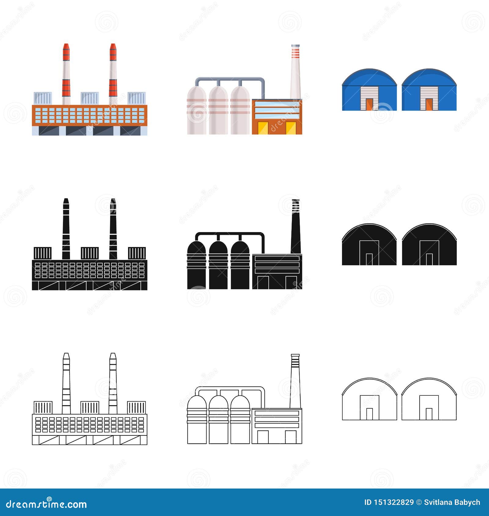Vector Design of Production and Structure Symbol. Collection of ...