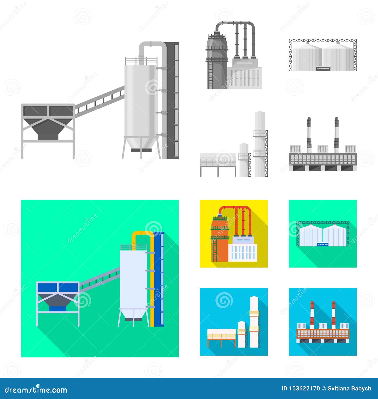 Vector Design of Production and Structure Symbol. Collection of ...