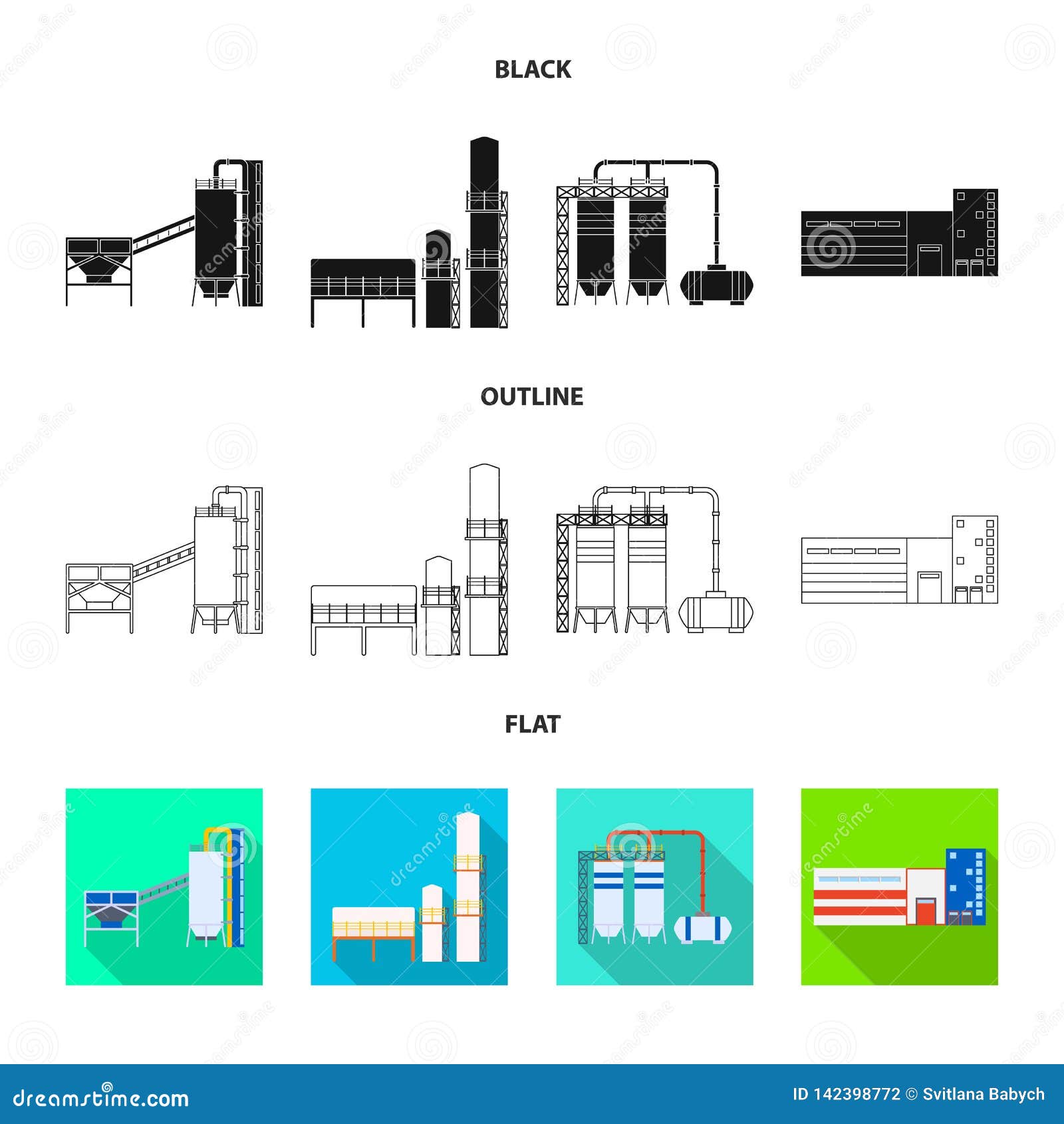 Vector Design of Production and Structure Symbol. Collection of ...