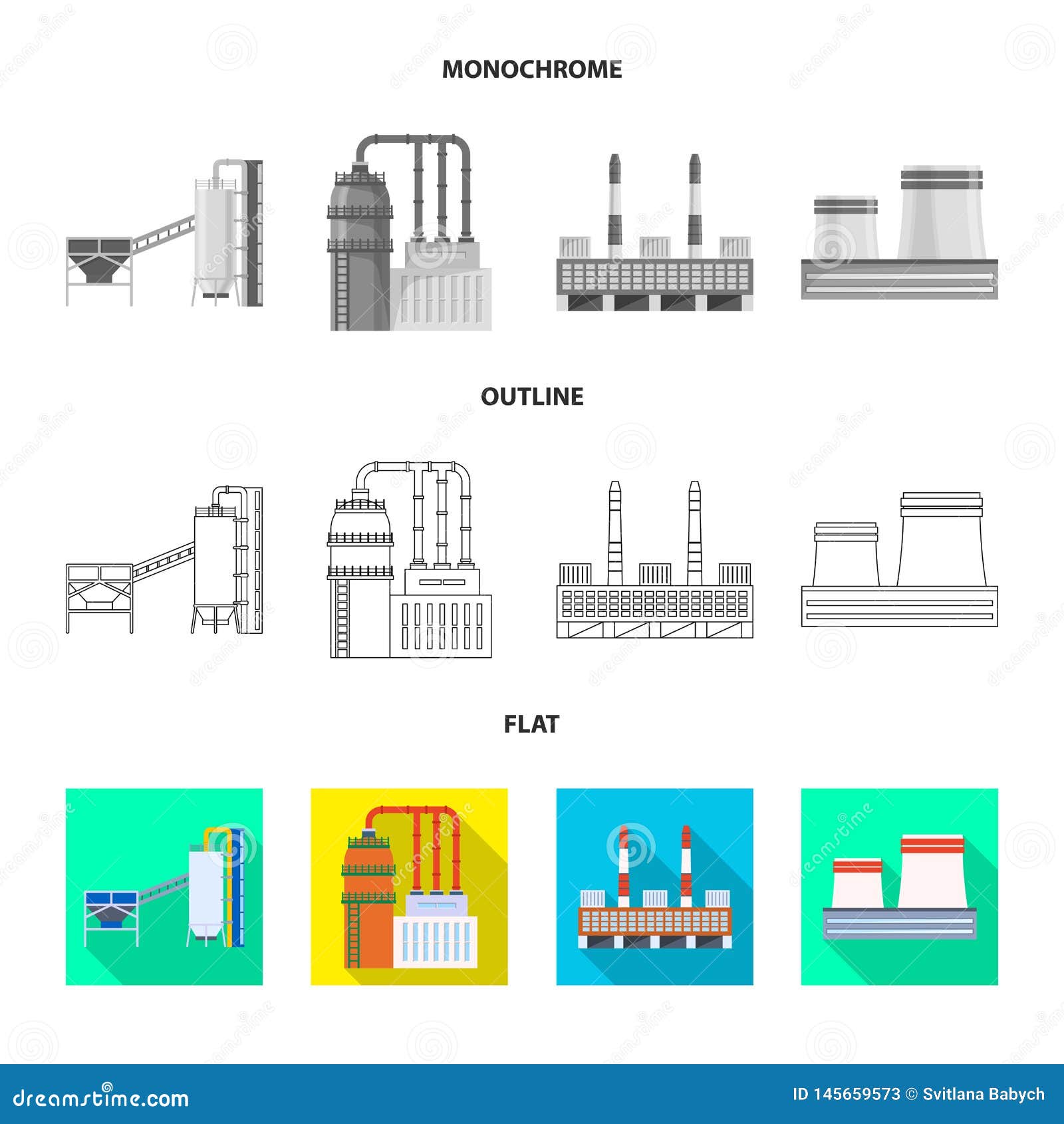 Vector Design of Production and Structure Symbol. Collection of ...