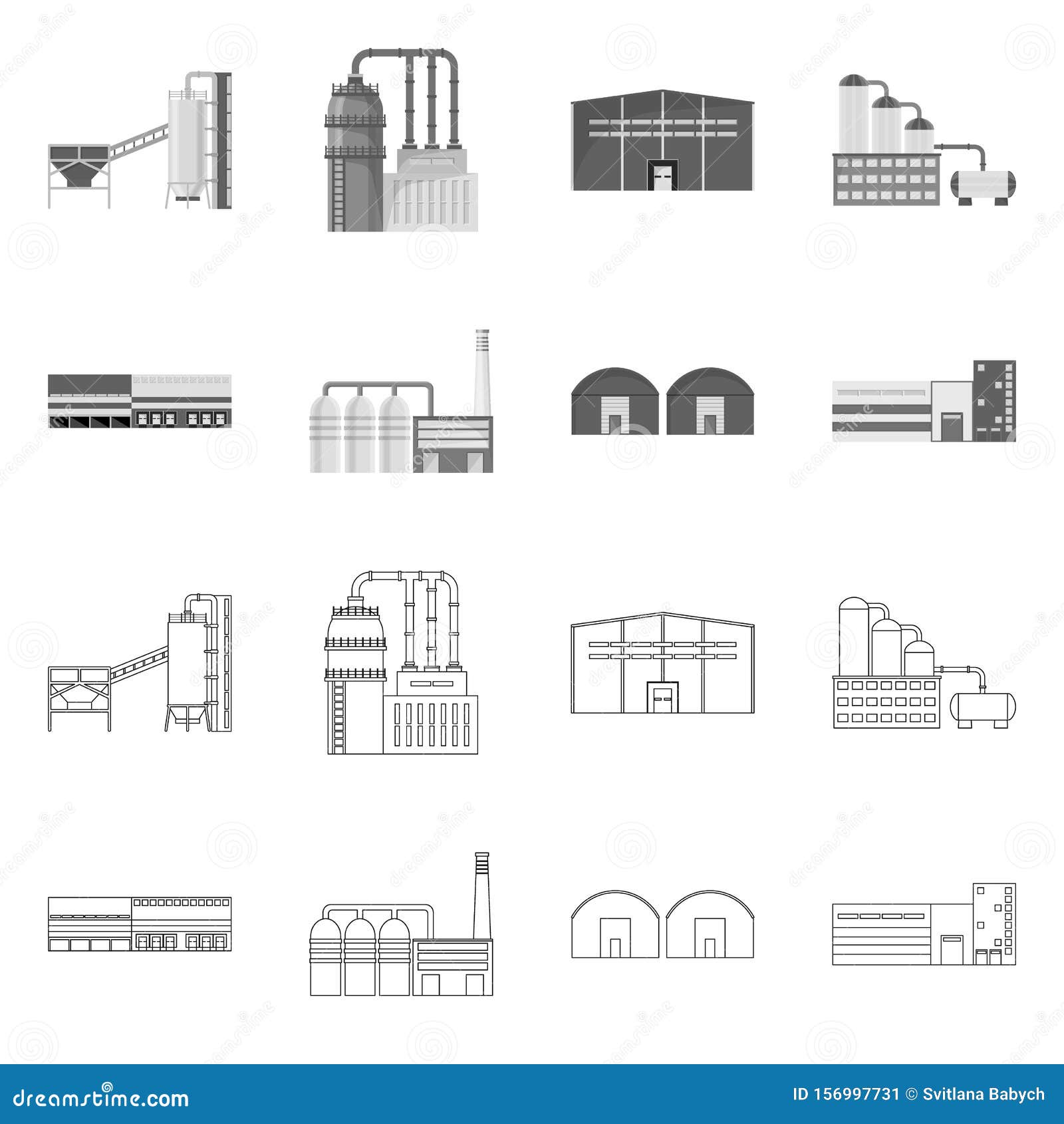 Vector Design of Production and Structure Symbol. Collection of ...
