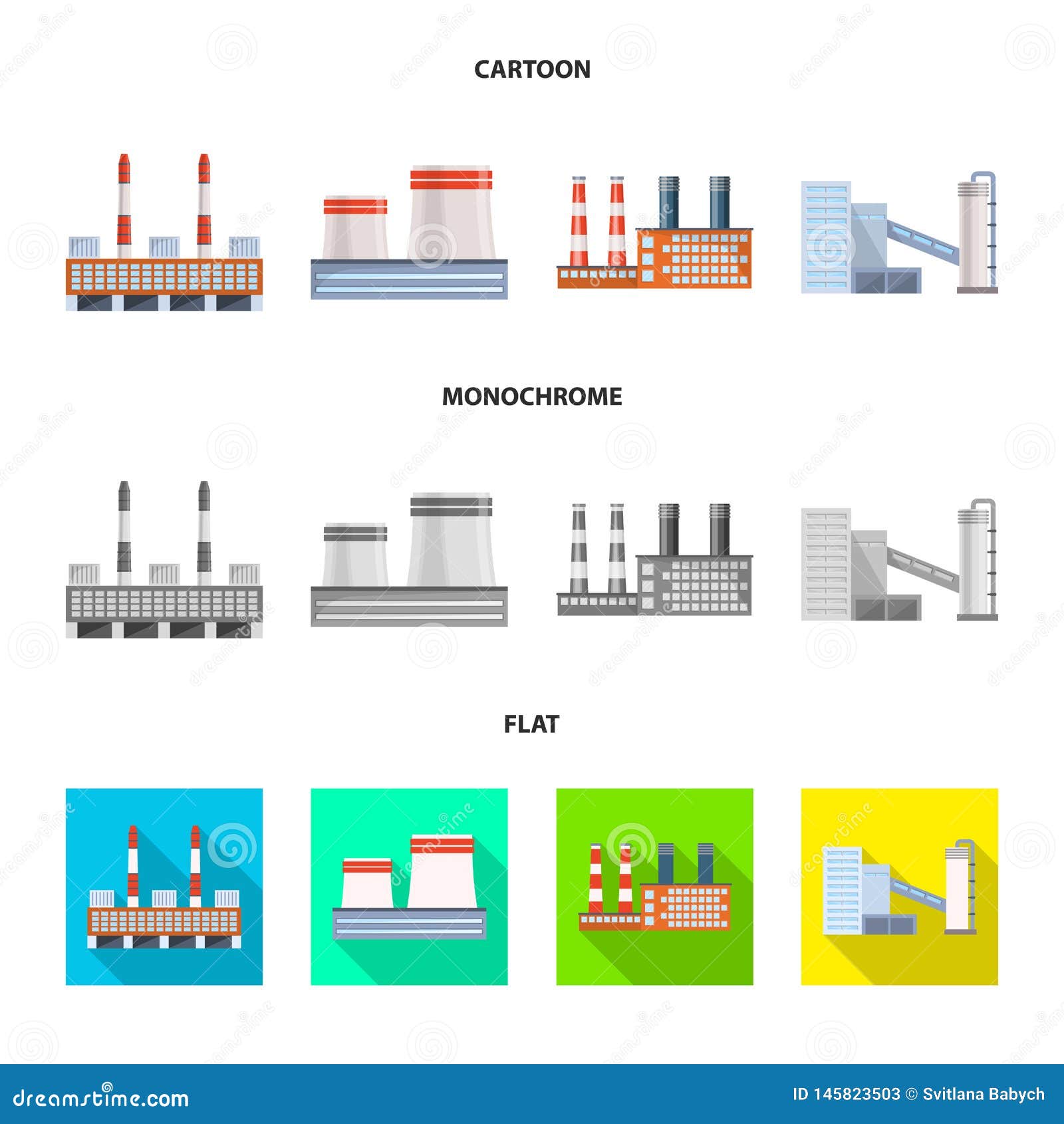 Vector Design of Production and Structure Symbol. Collection of ...