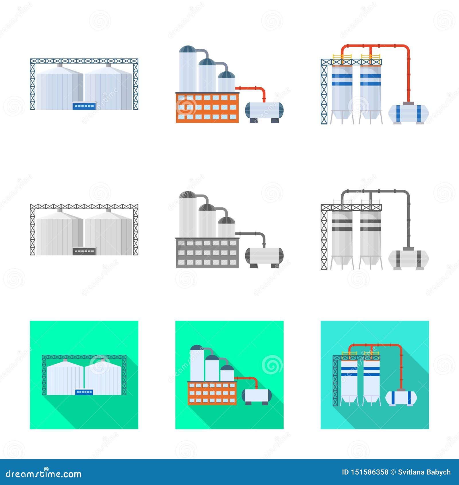 Vector Design of Production and Structure Symbol. Collection of ...