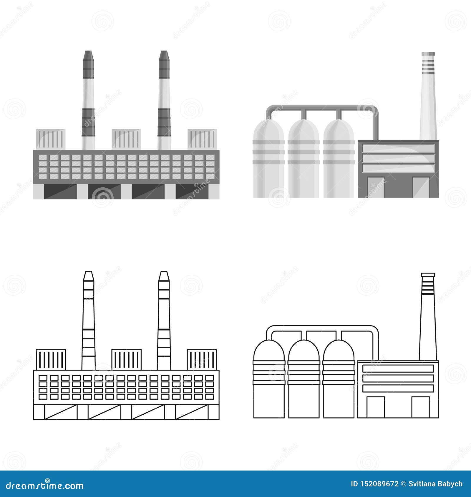 Vector Design of Production and Structure Icon. Set of Production and ...