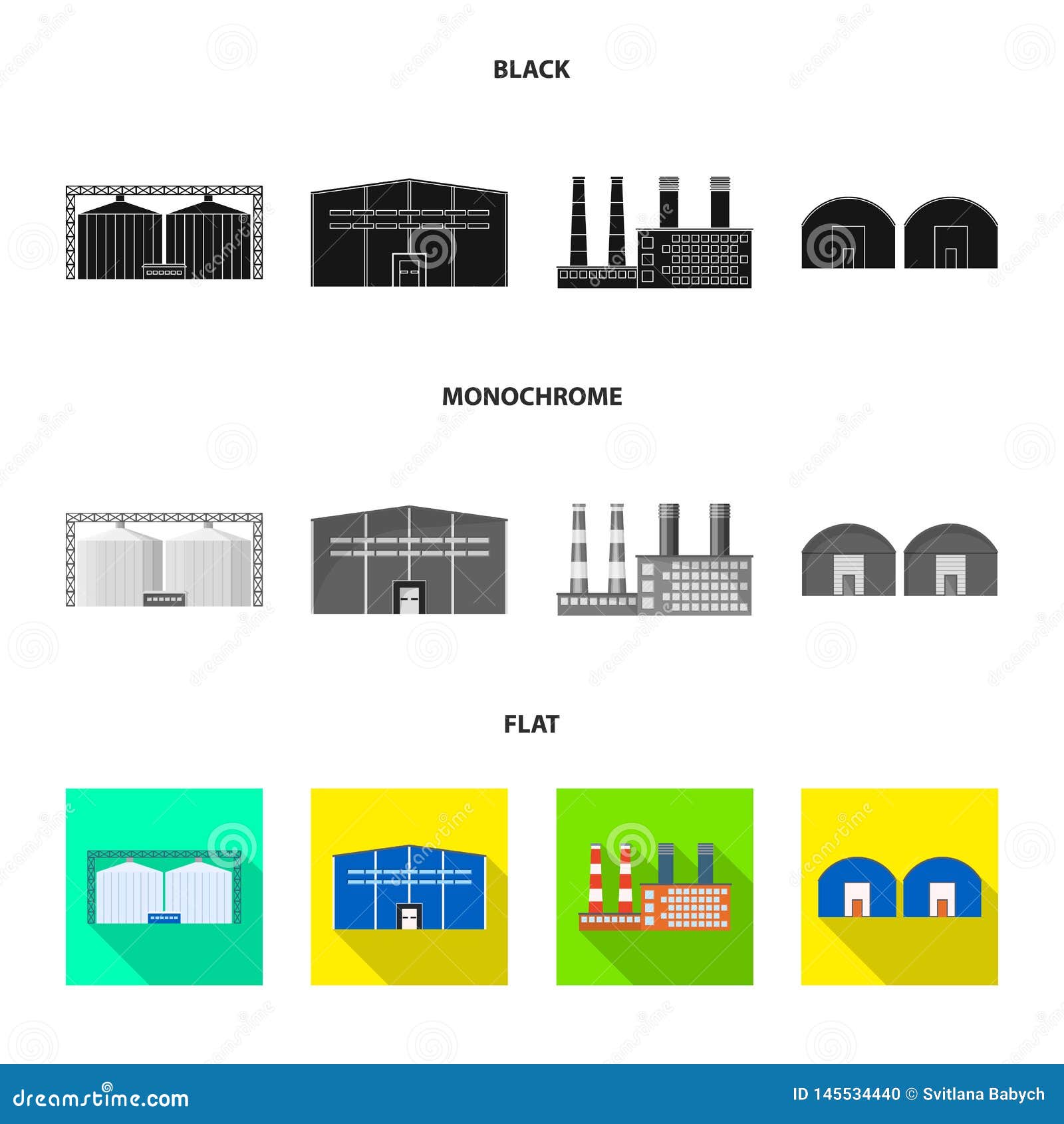 Vector Illustration of Production and Structure Symbol. Collection of ...