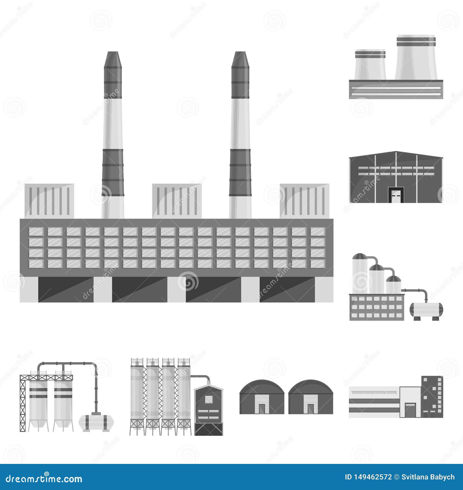 Vector Illustration of Production and Structure Symbol. Collection of ...
