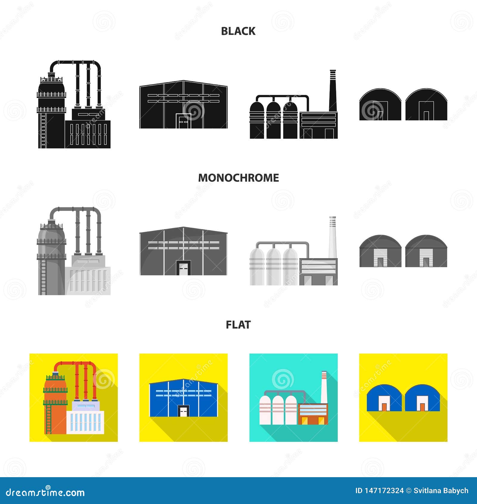 Vector Design of Production and Structure Icon. Set of Production and ...