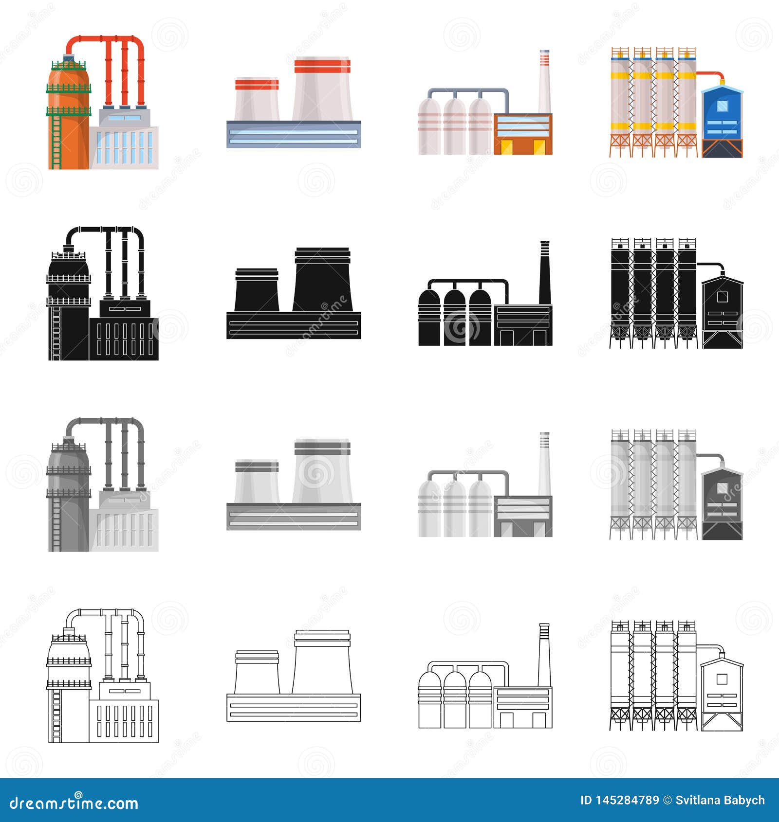 Vector Design of Production and Structure Icon. Collection of ...