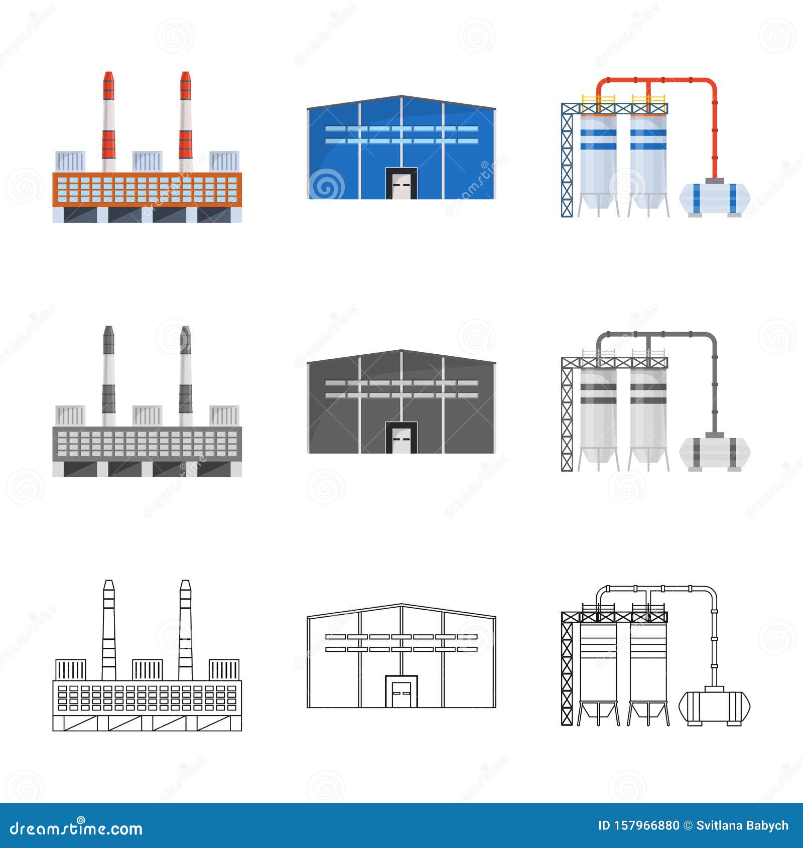 Vector Design of Production and Structure Icon. Collection of ...