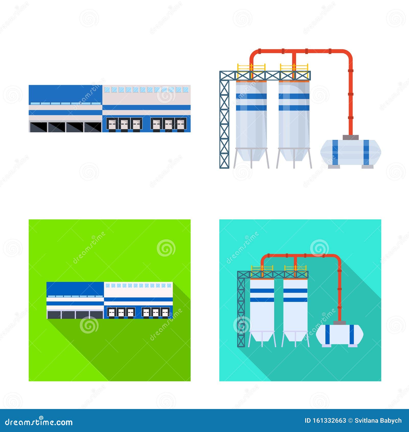 Vector Illustration of Production and Structure Symbol. Set of ...
