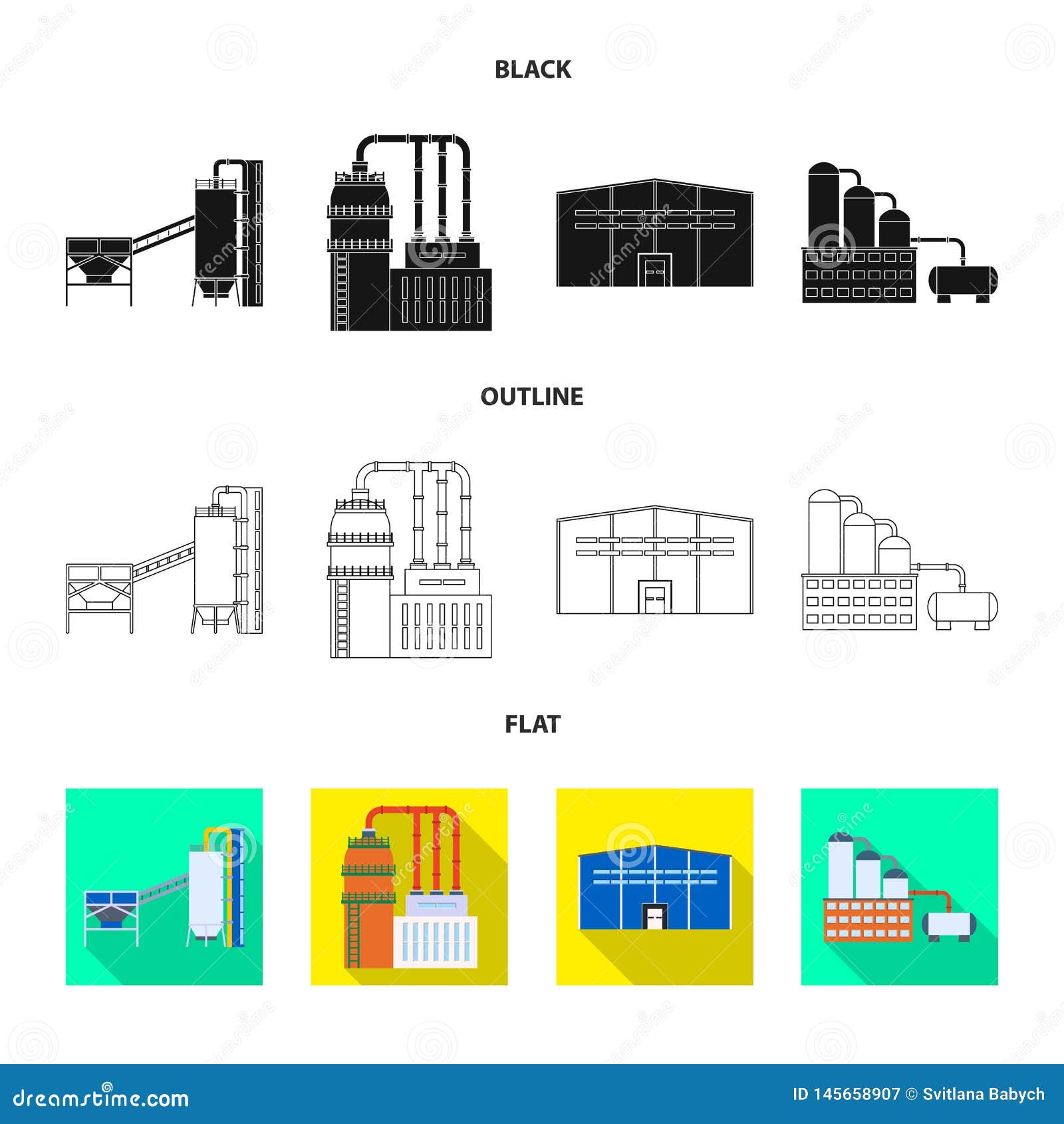 Vector Design of Production and Structure Icon. Collection of ...