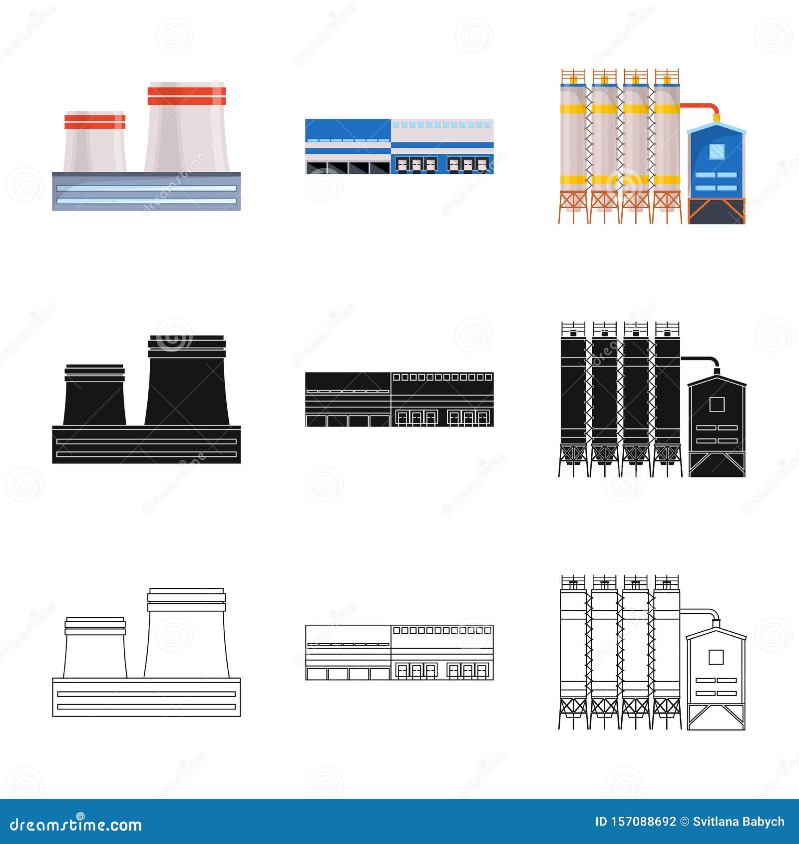 Vector Design of Production and Structure Icon. Collection of ...