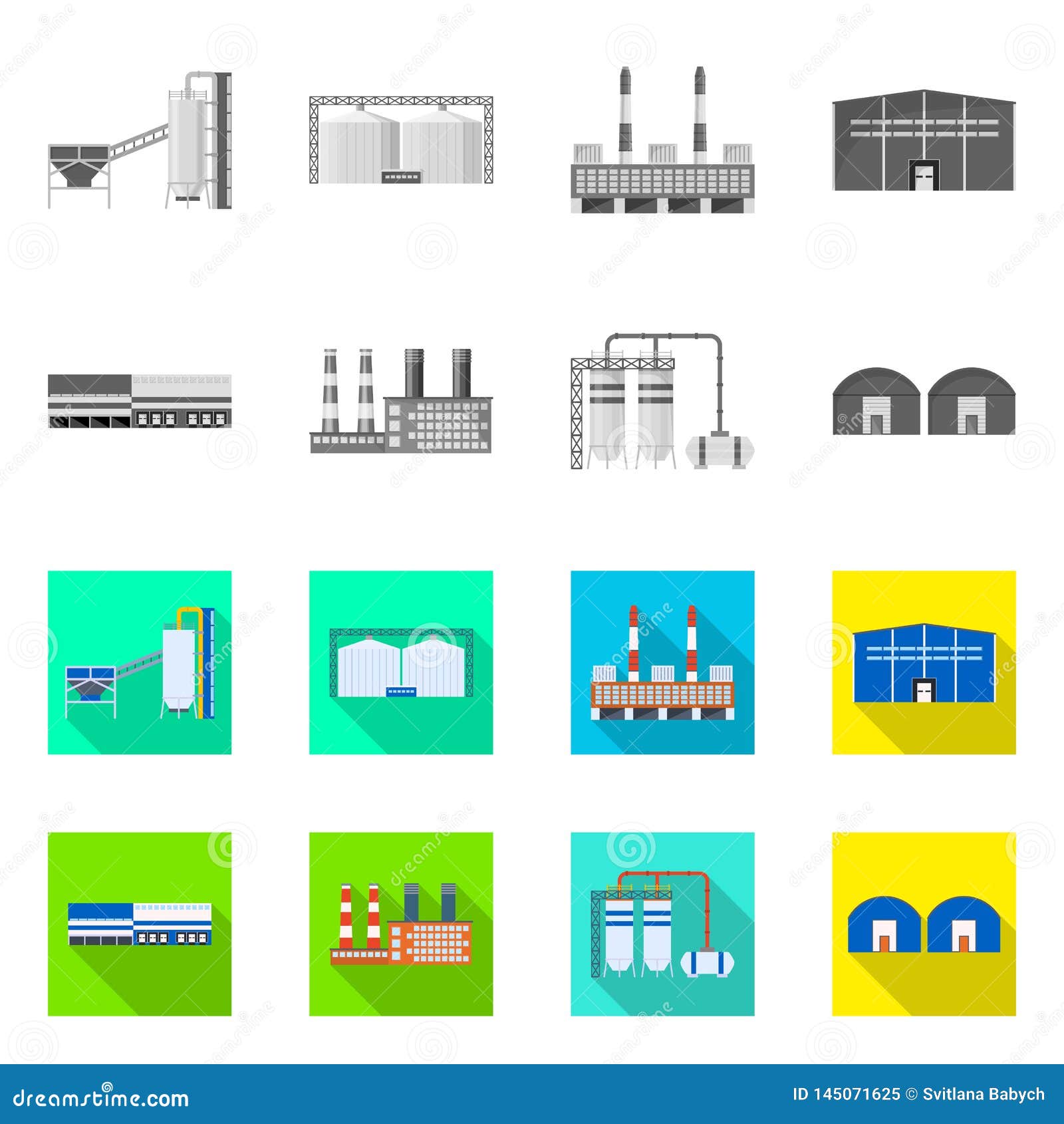 Vector Illustration of Production and Structure Symbol. Set of ...