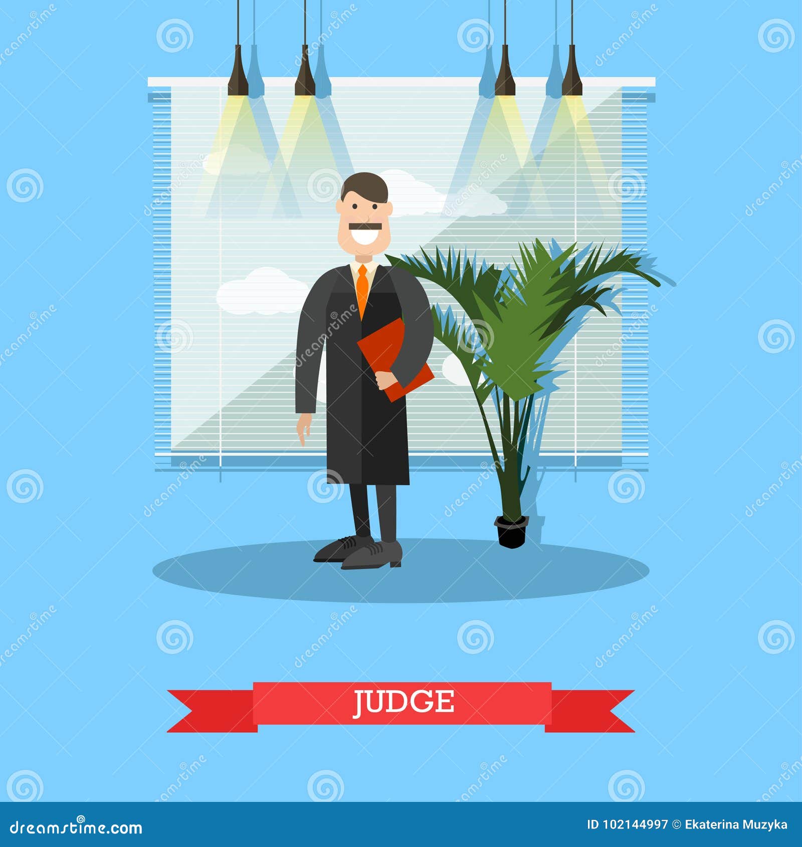 Judge Vector Illustration in Flat Style Stock Vector - Illustration of ...