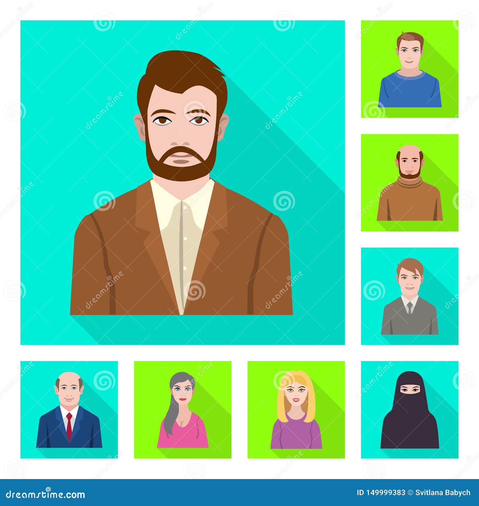 Vector Design of Profile and Portrait Logo. Set of Profile and ...