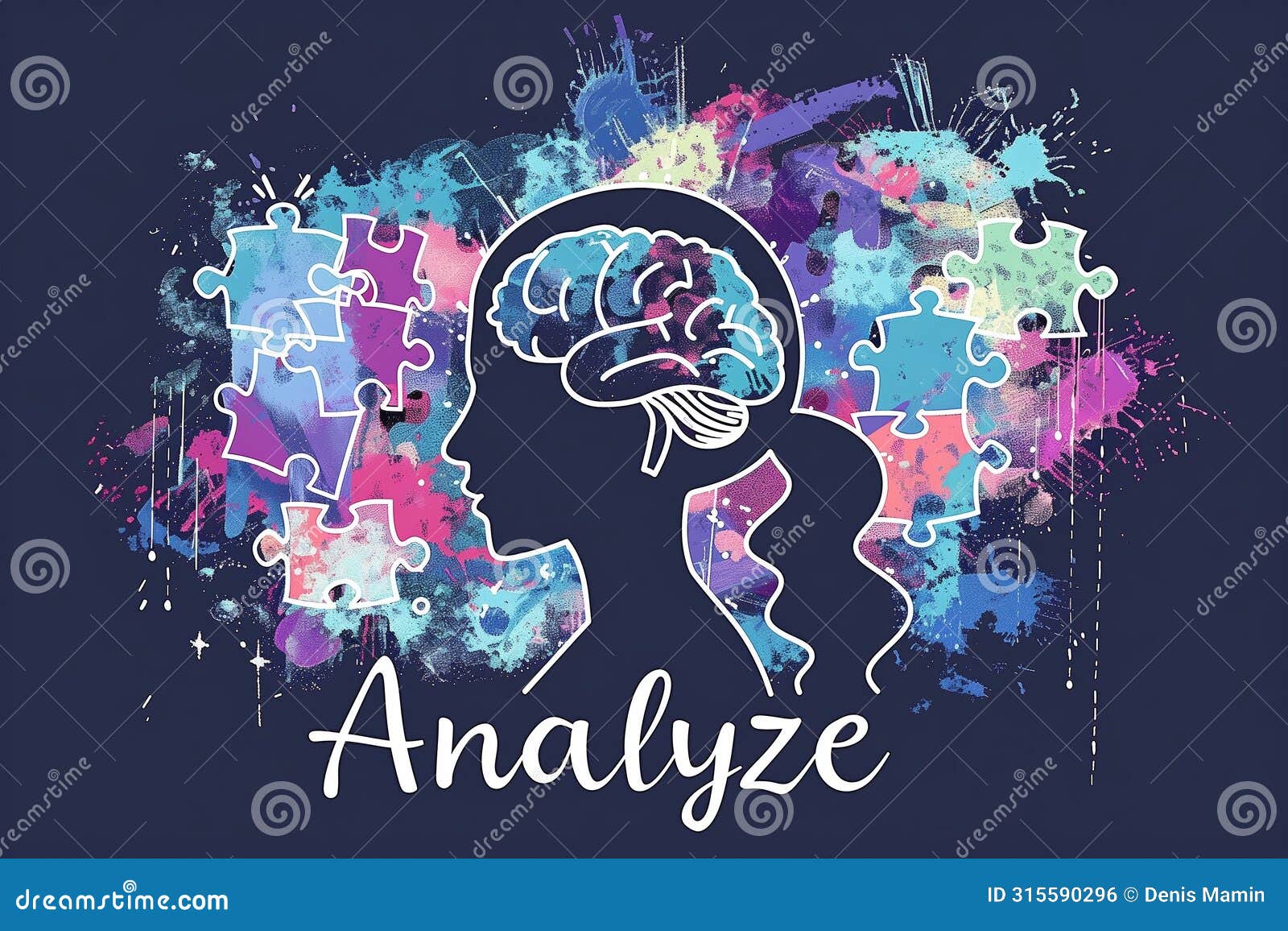Creative Brainstorm Puzzle AI Generated Stock Illustration ...
