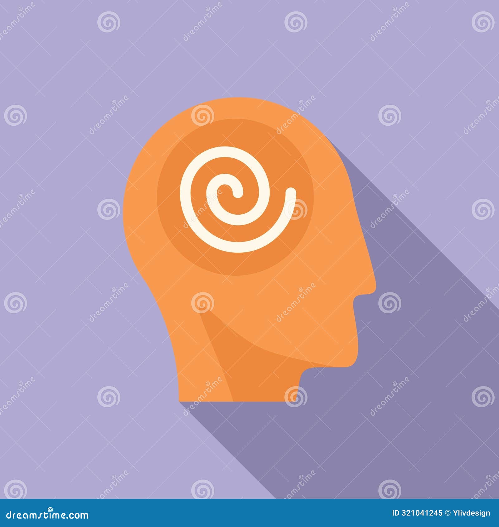 Abstract Human Head with Spiral Mind Concept Stock Vector ...
