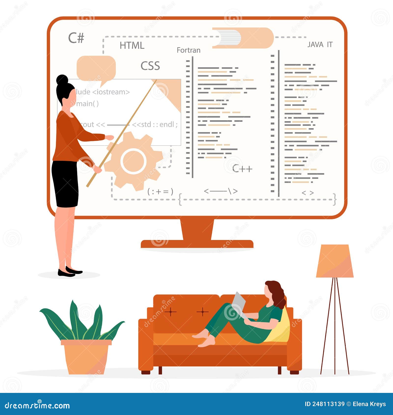 Programming Languages Learning Software Coding It Stock Vector Illustration Of Education