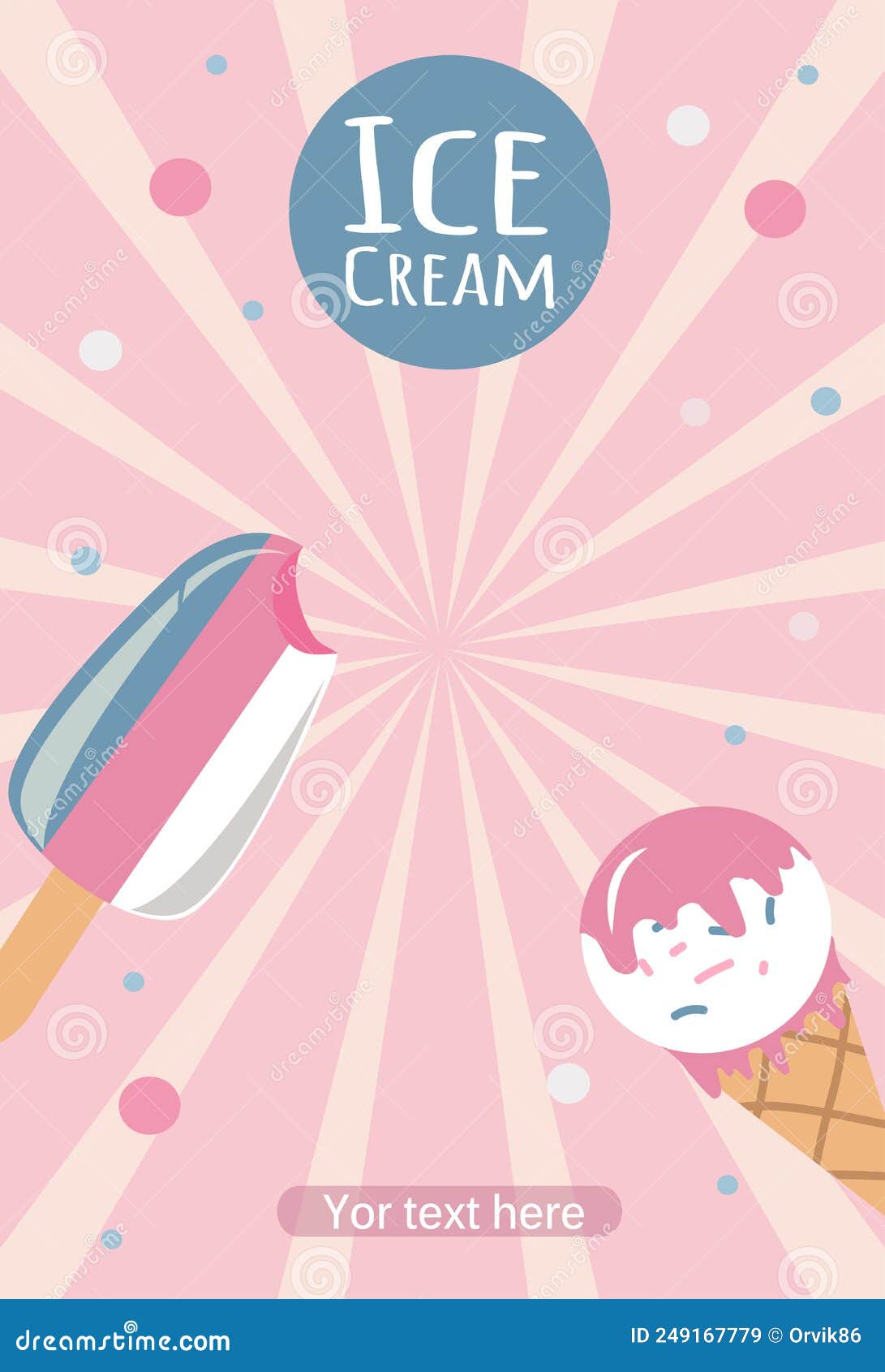Vector Illustration - Promotional Flyer, Tempate Menu For Ice Cream ...
