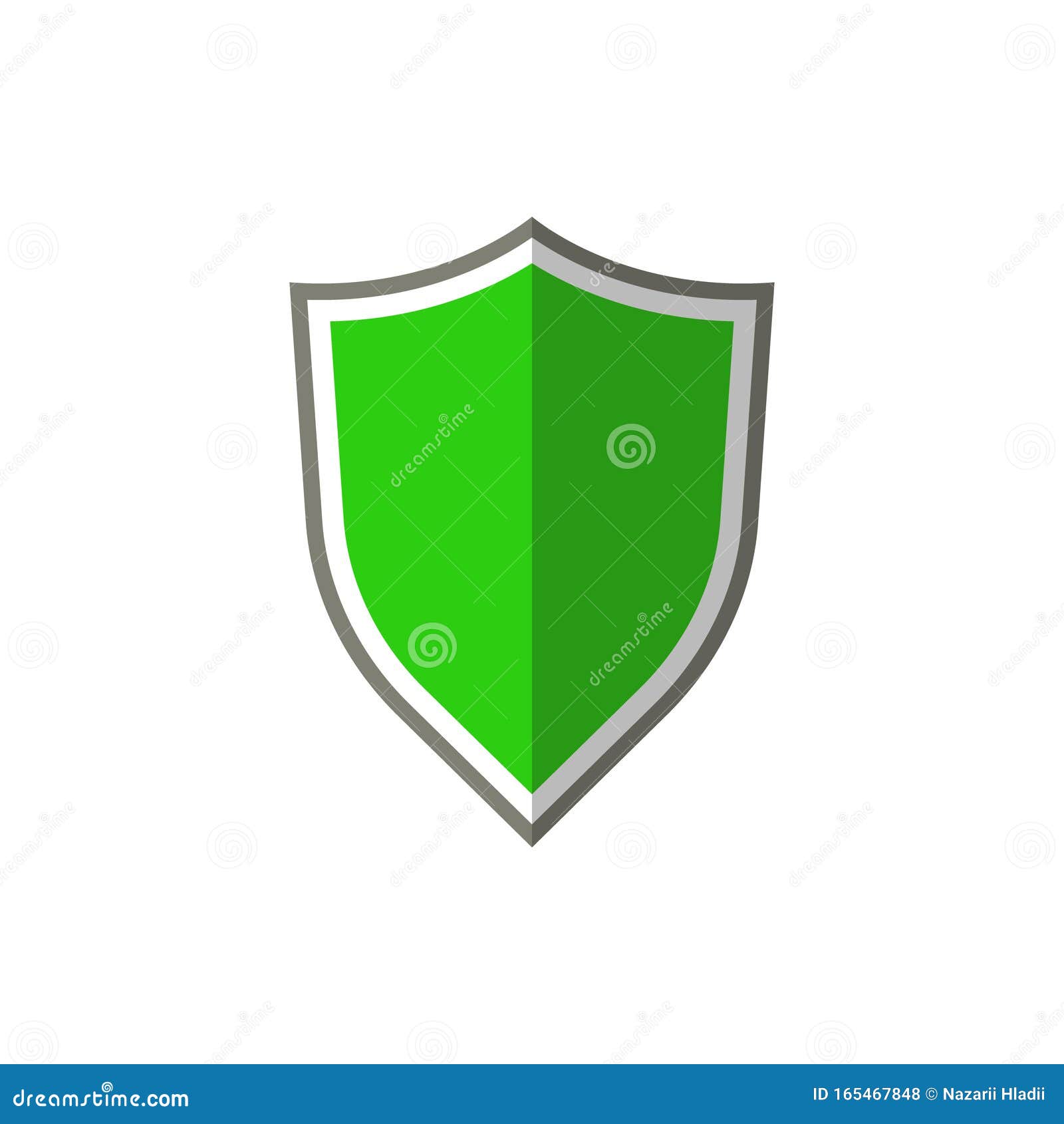 Vector Illustration of Protection Green Shield Icon. Flat Design. Stock ...