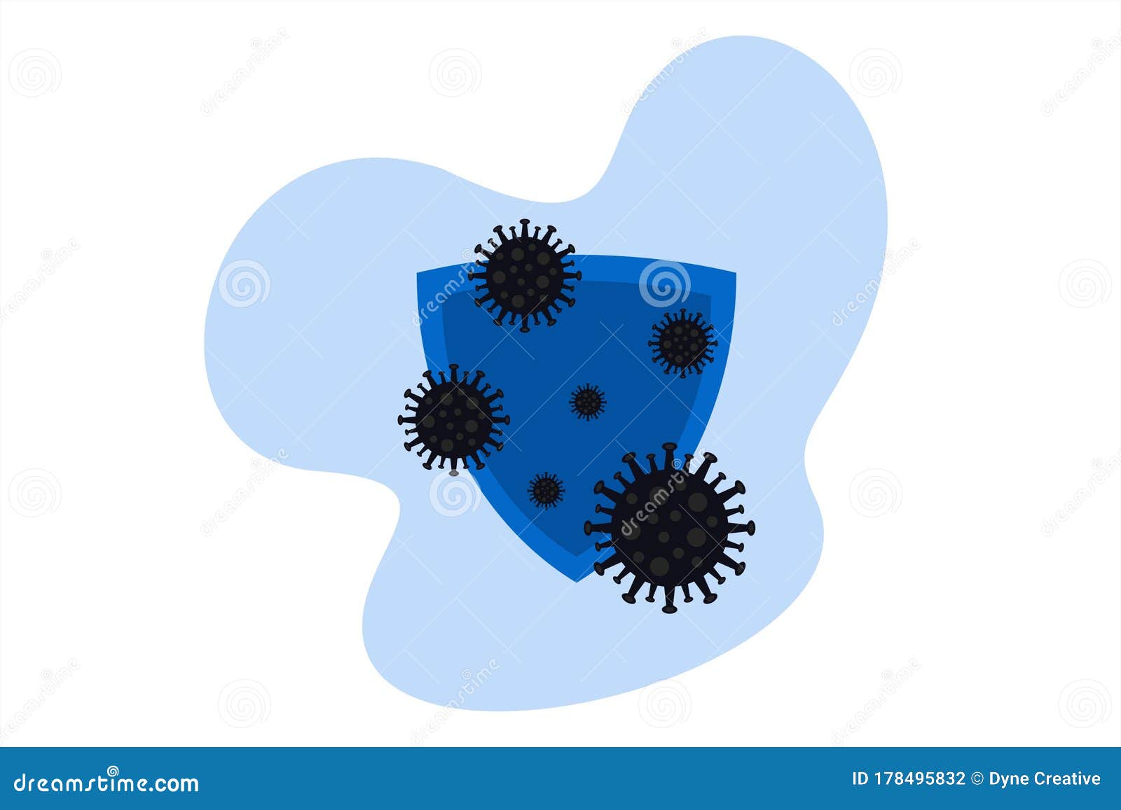 Vector Illustration Protective System Immune in the Human Body. Shield ...