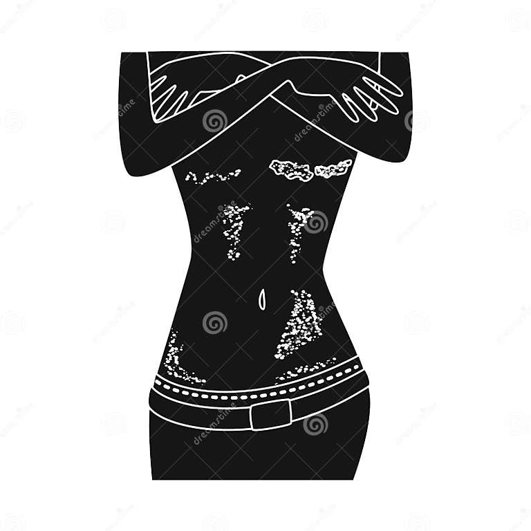 Vector Illustration Of Psoriasis And Body Symbol Collection Of
