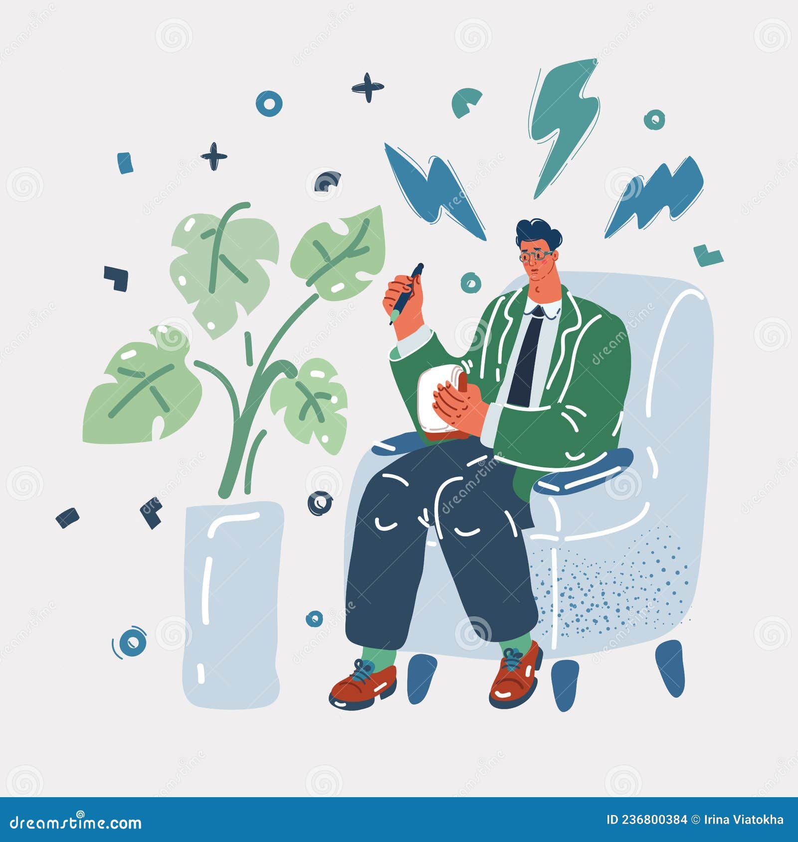 Vector Illustration of the Psychologist Stock Vector - Illustration of ...