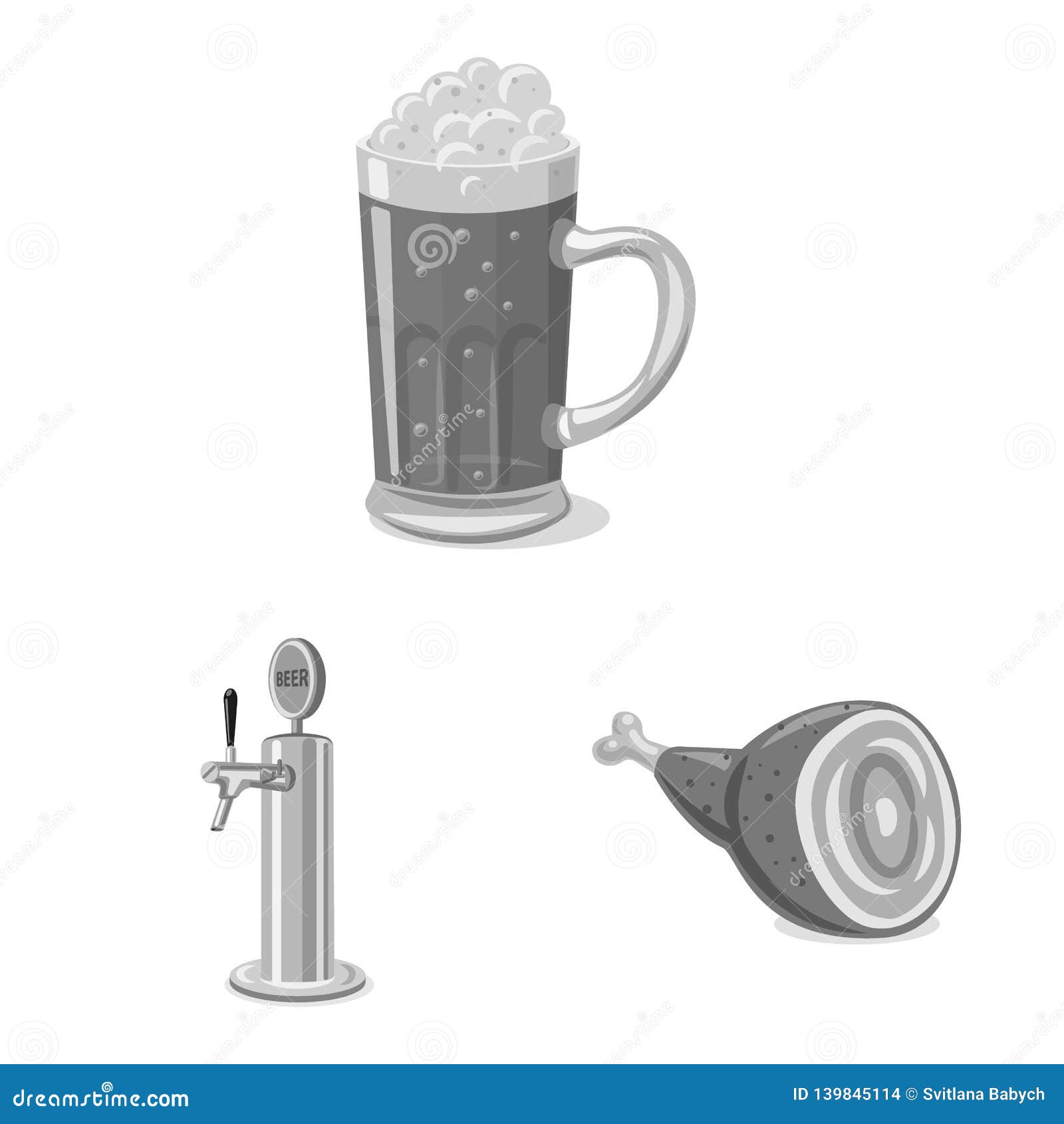 Vector Design of Pub and Bar Logo. Set of Pub and Interior Stock Symbol ...