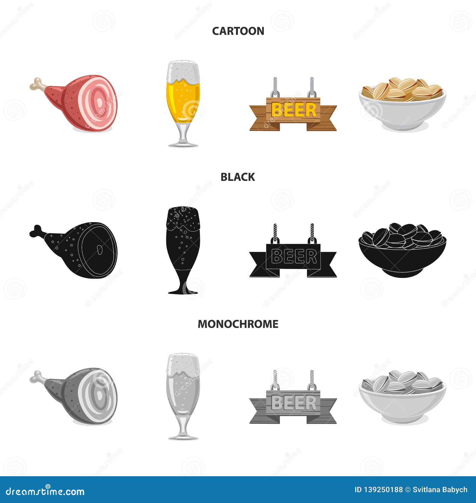 Vector Design of Pub and Bar Sign. Collection of Pub and Interior Stock ...