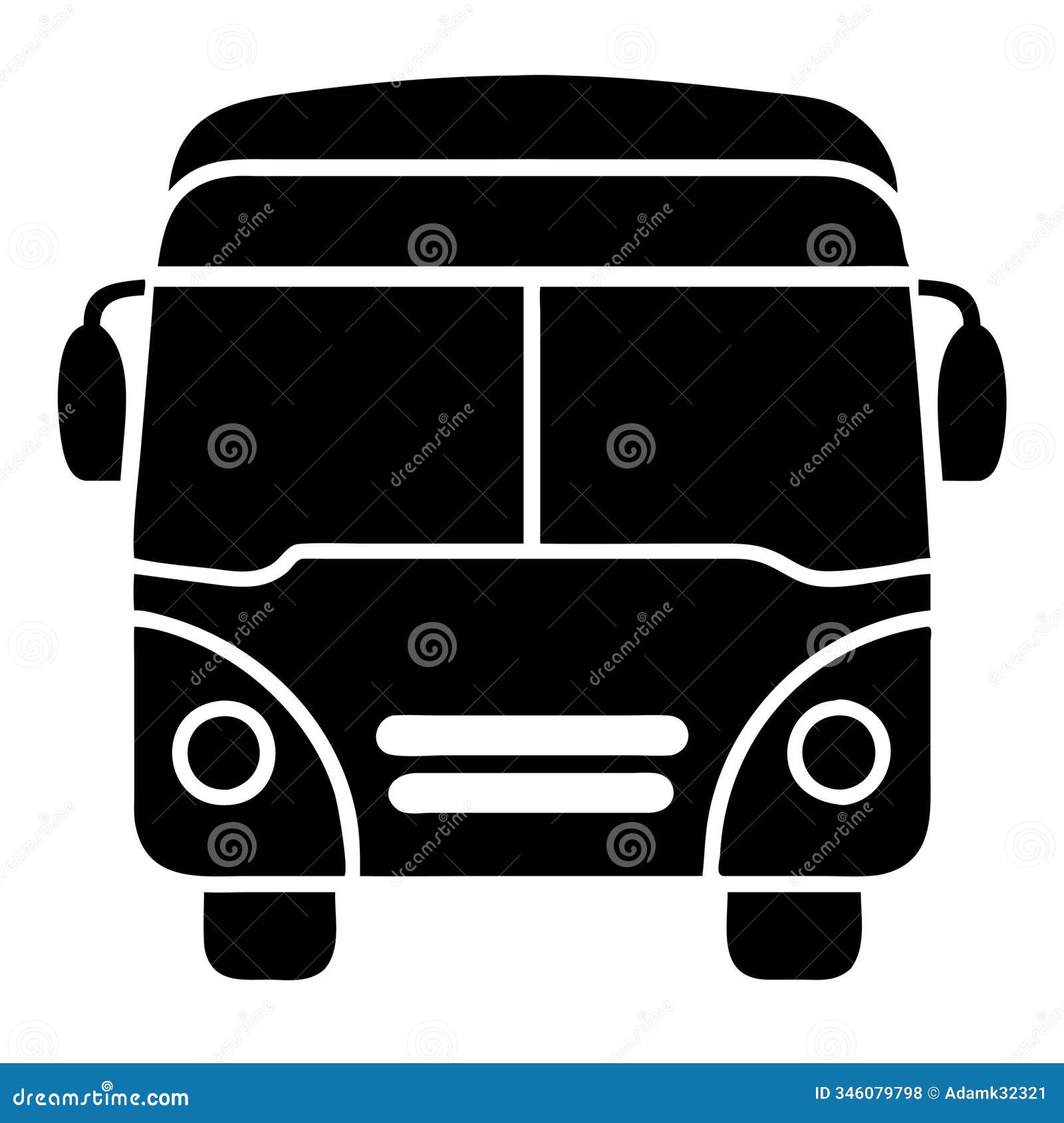 Vector Illustration Public Transport Bus Front View for Travel and ...