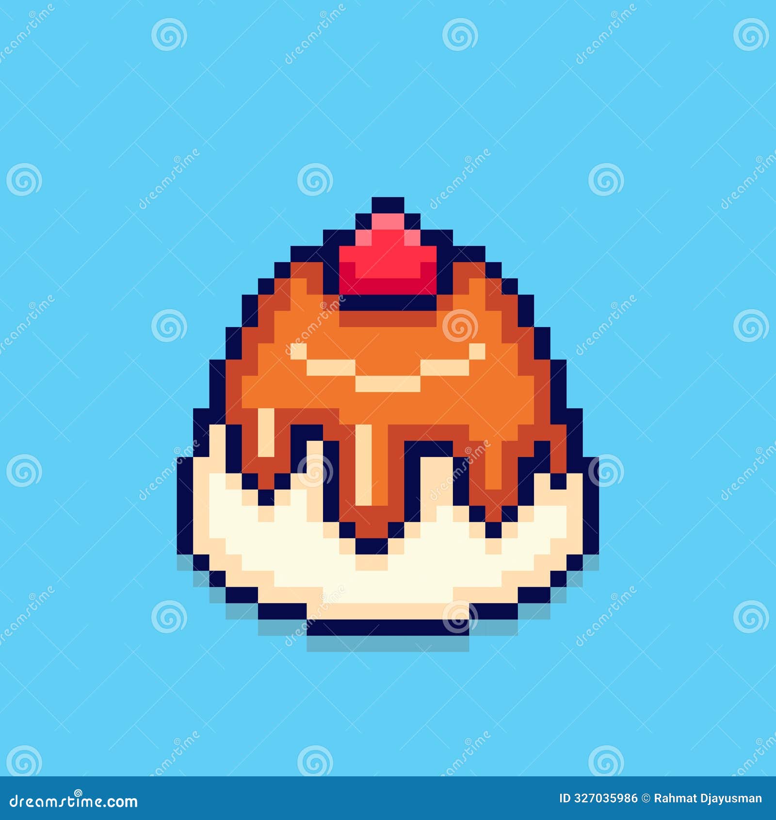 Pixel Art Pudding Game Asset Design Stock Vector - Illustration of ...