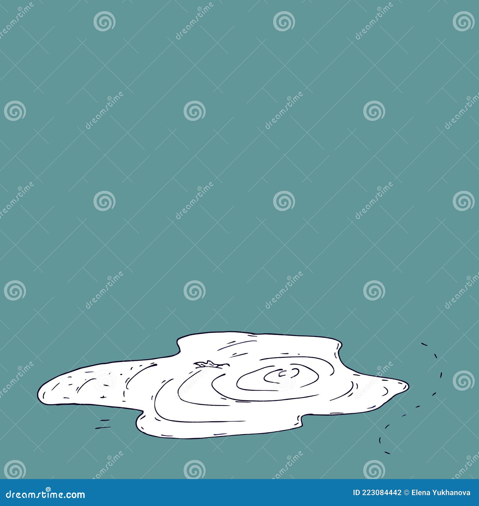 Vector Illustration of Puddle Water Autumn Spring Summer Fun Doodle ...