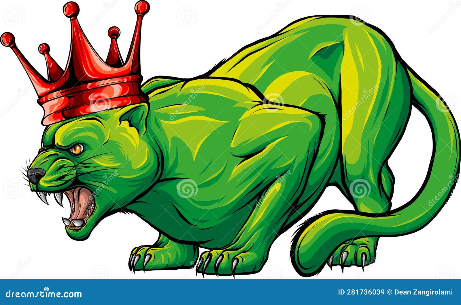 Vector Illustration of Puma with Crown on White Background Stock Vector ...