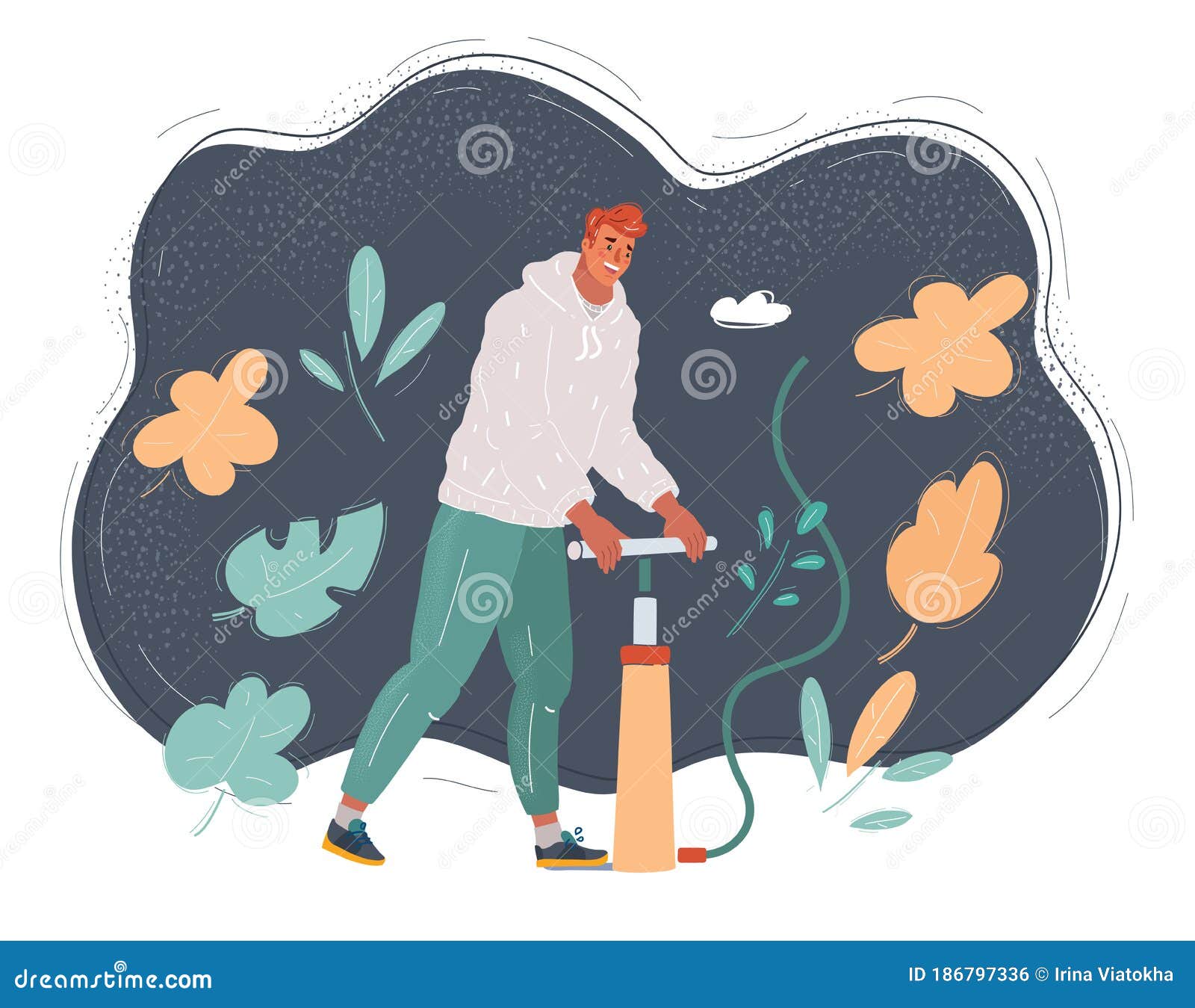 Pumping Balloon Man Cartoon Vector | CartoonDealer.com #28275797