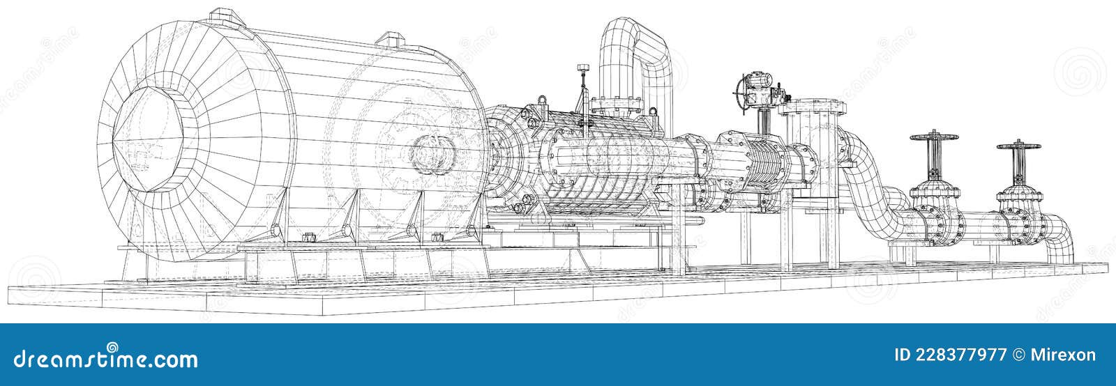 Vector Illustration Pumping Unit Oil Industry. Created of 3d Stock ...