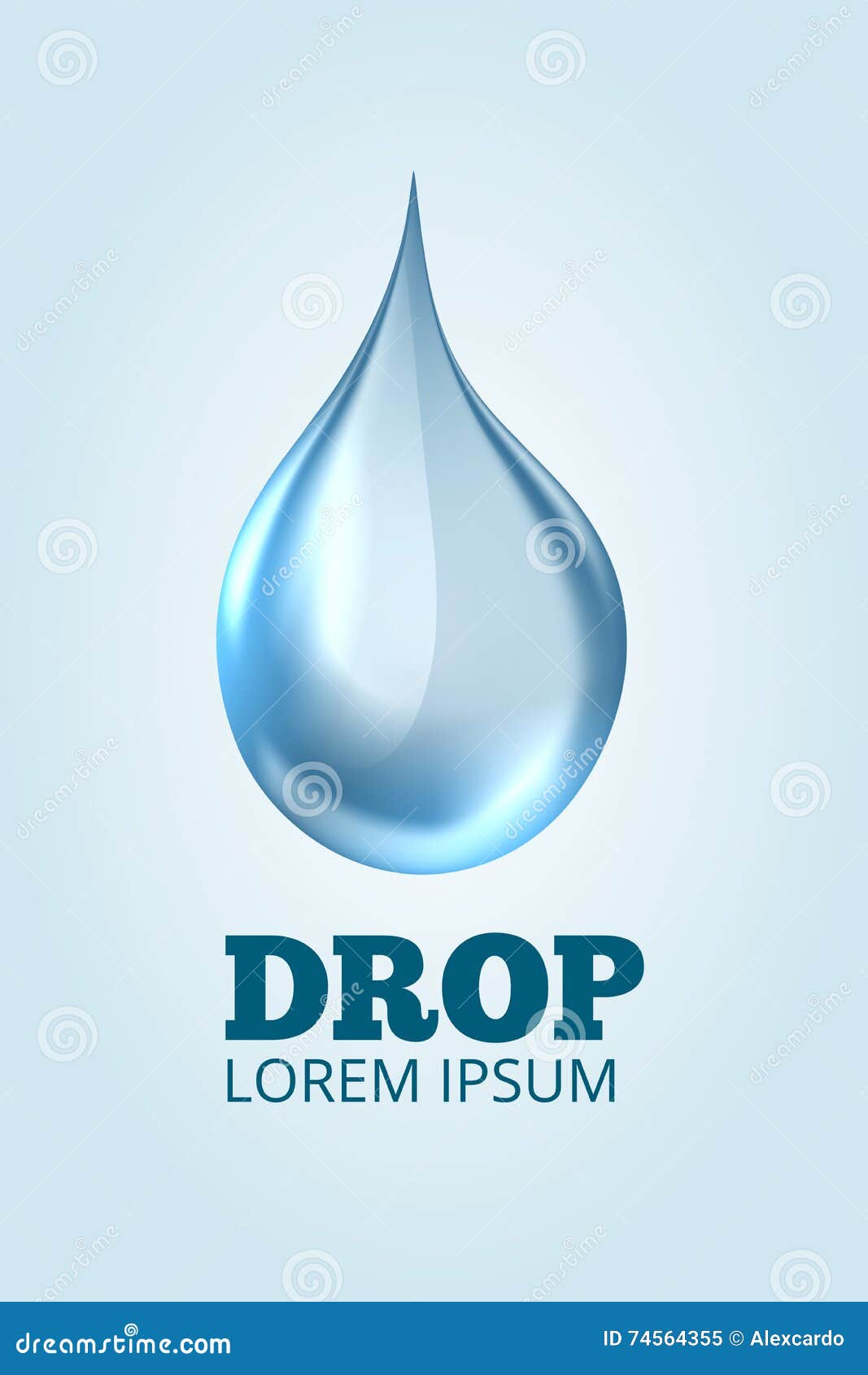 Vector Illustration of Pure Clear Realistic Water Drops Stock Vector ...