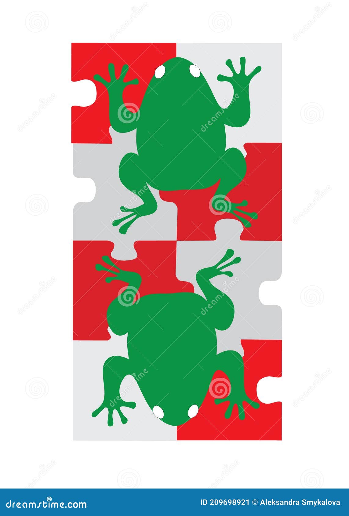 Frog puzzle stock vector. Illustration of national, green - 209698921