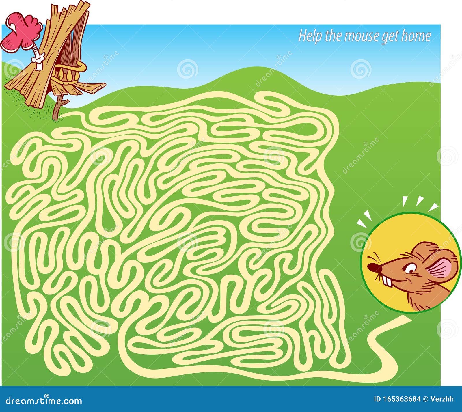 Help Mouse Find Path To Chees. Labyrinth. Maze Game For Kids. Vector ...