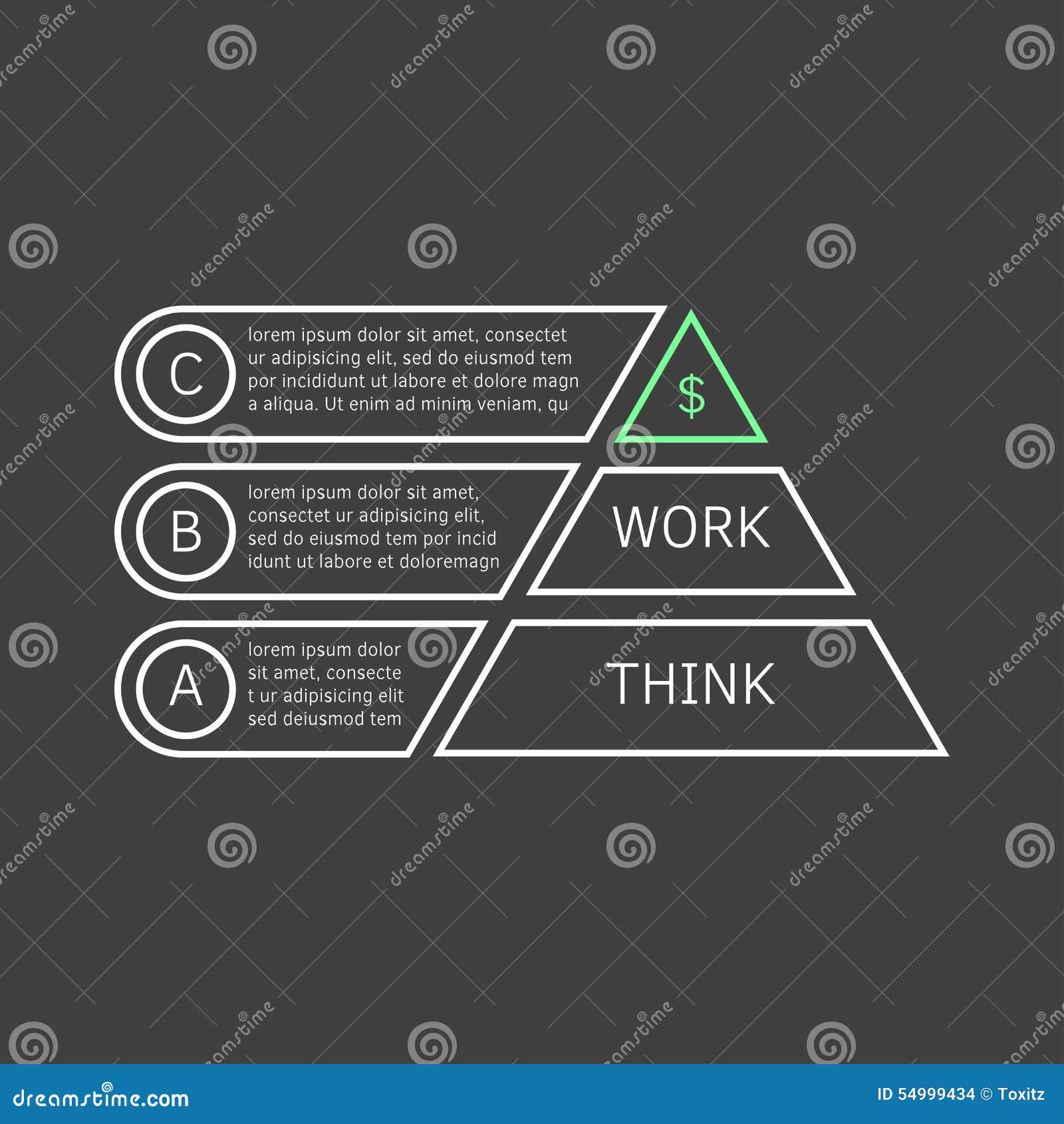 Vector Illustration of Pyramid Infographic, Showing Growth and S Stock ...