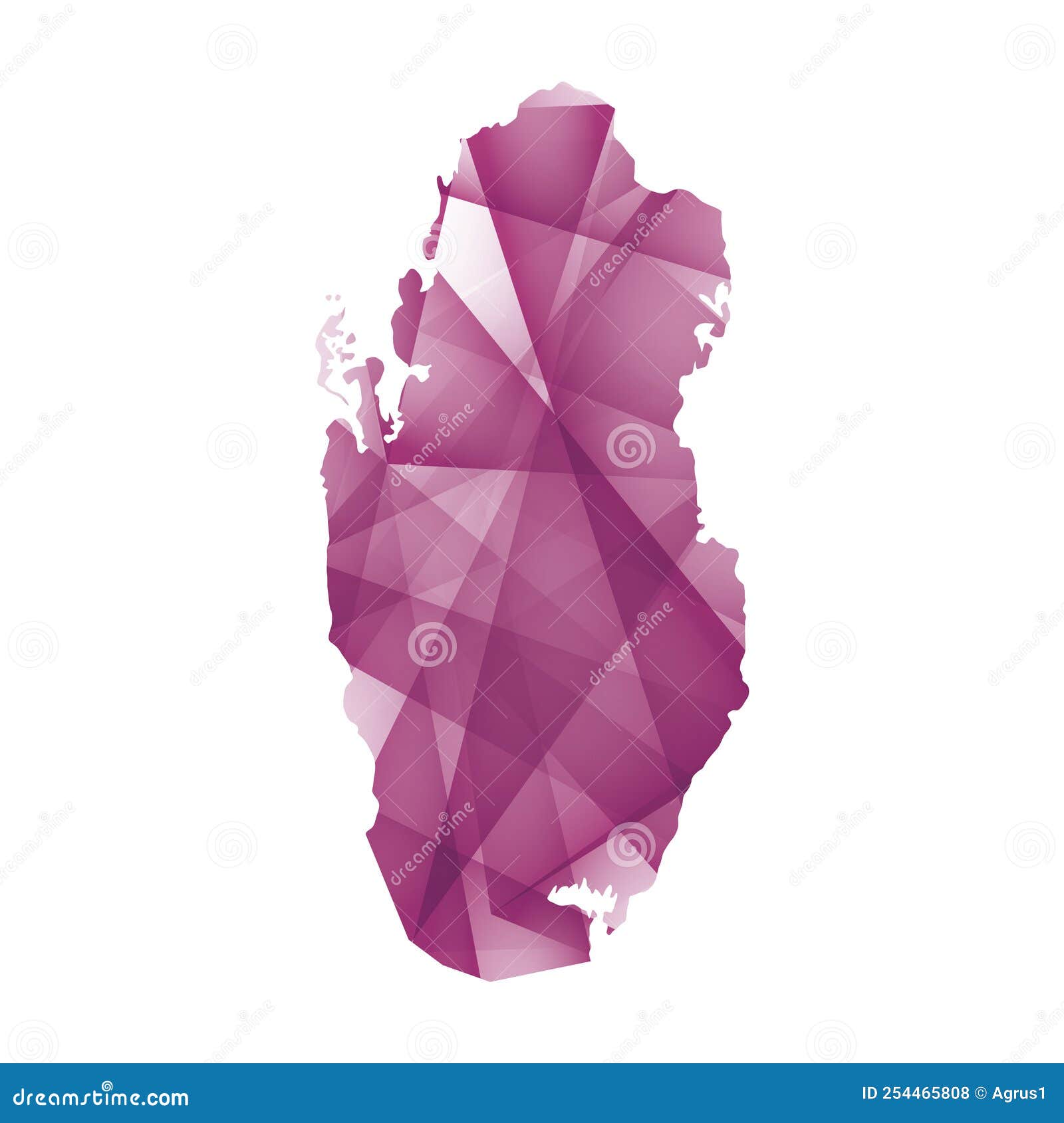Vector Illustration of Qatar Map with Purple Colored Geometric Shapes ...