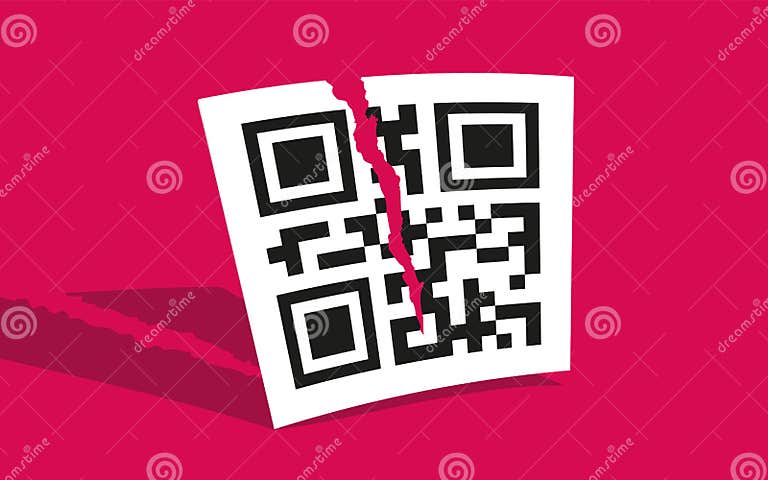 Vector Illustration of a QR Code. Vector Icon of Torn QR Code Stock ...