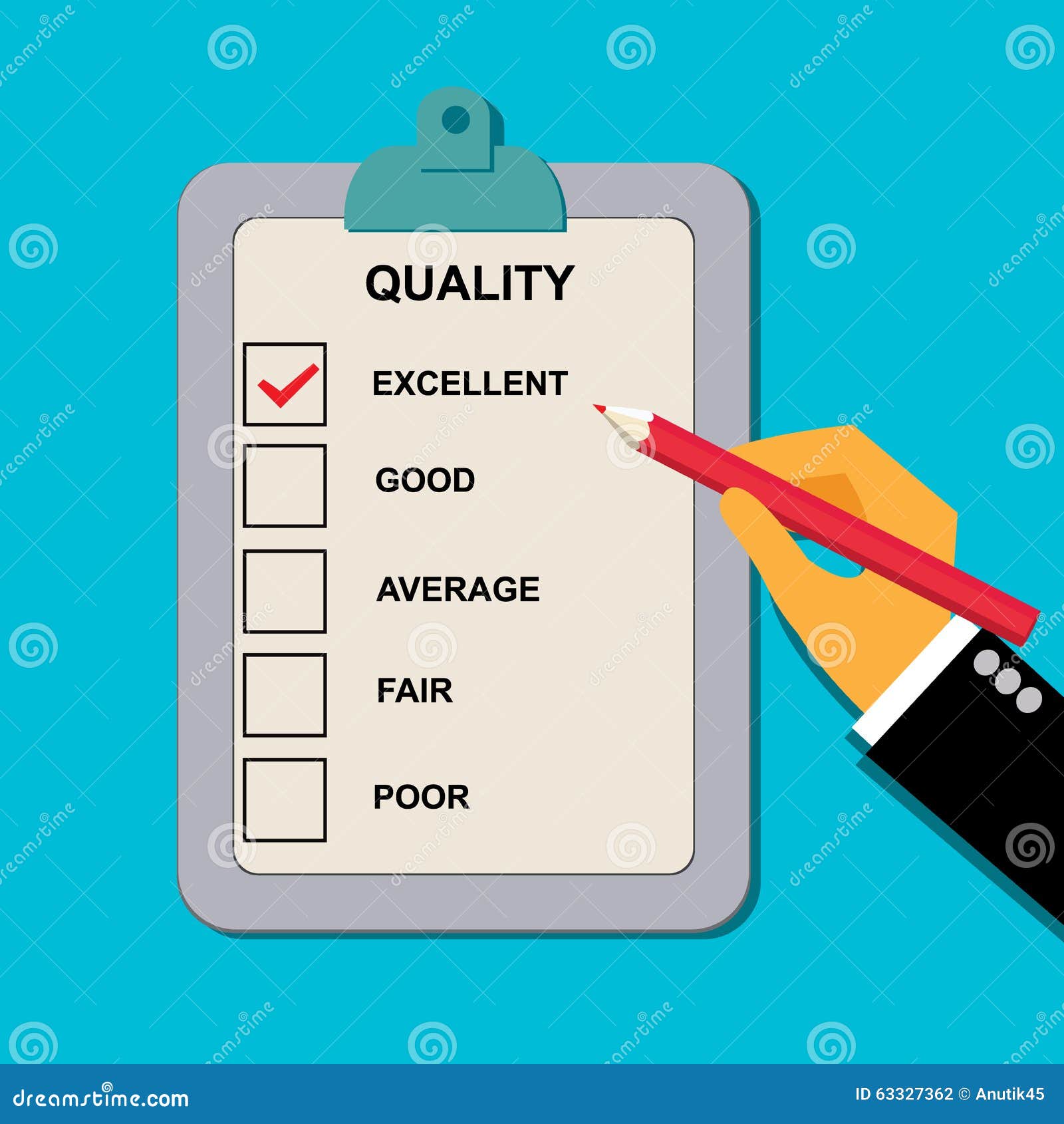 Vector Illustration of Quality Evaluation Form in Flat Style for Web ...
