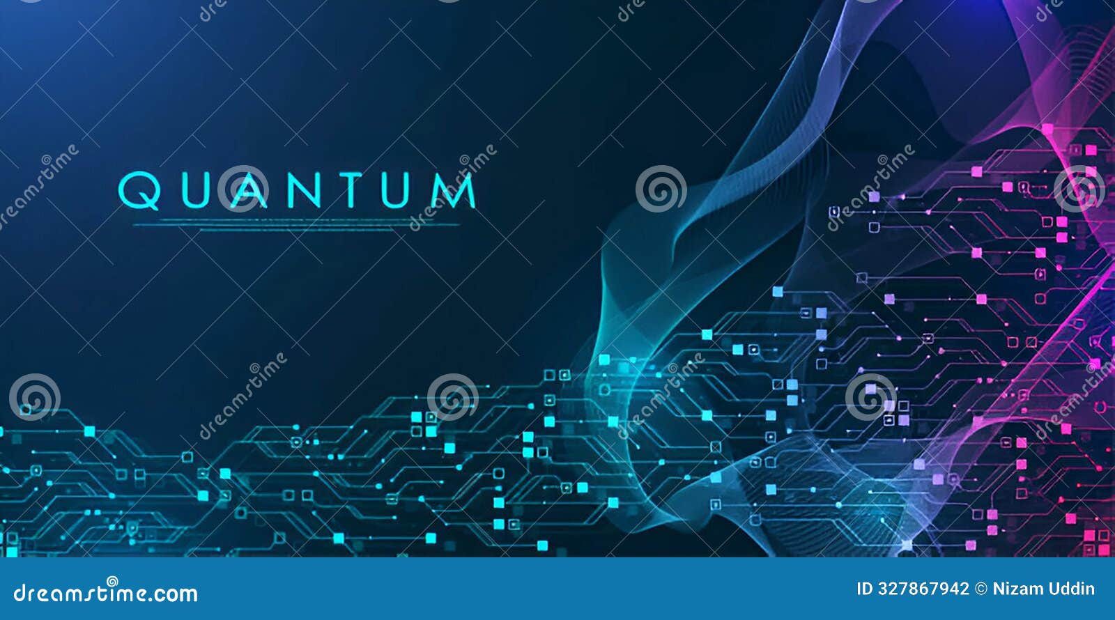 Vector Illustration of Quantum Computer Technologies Concept Futuristic ...
