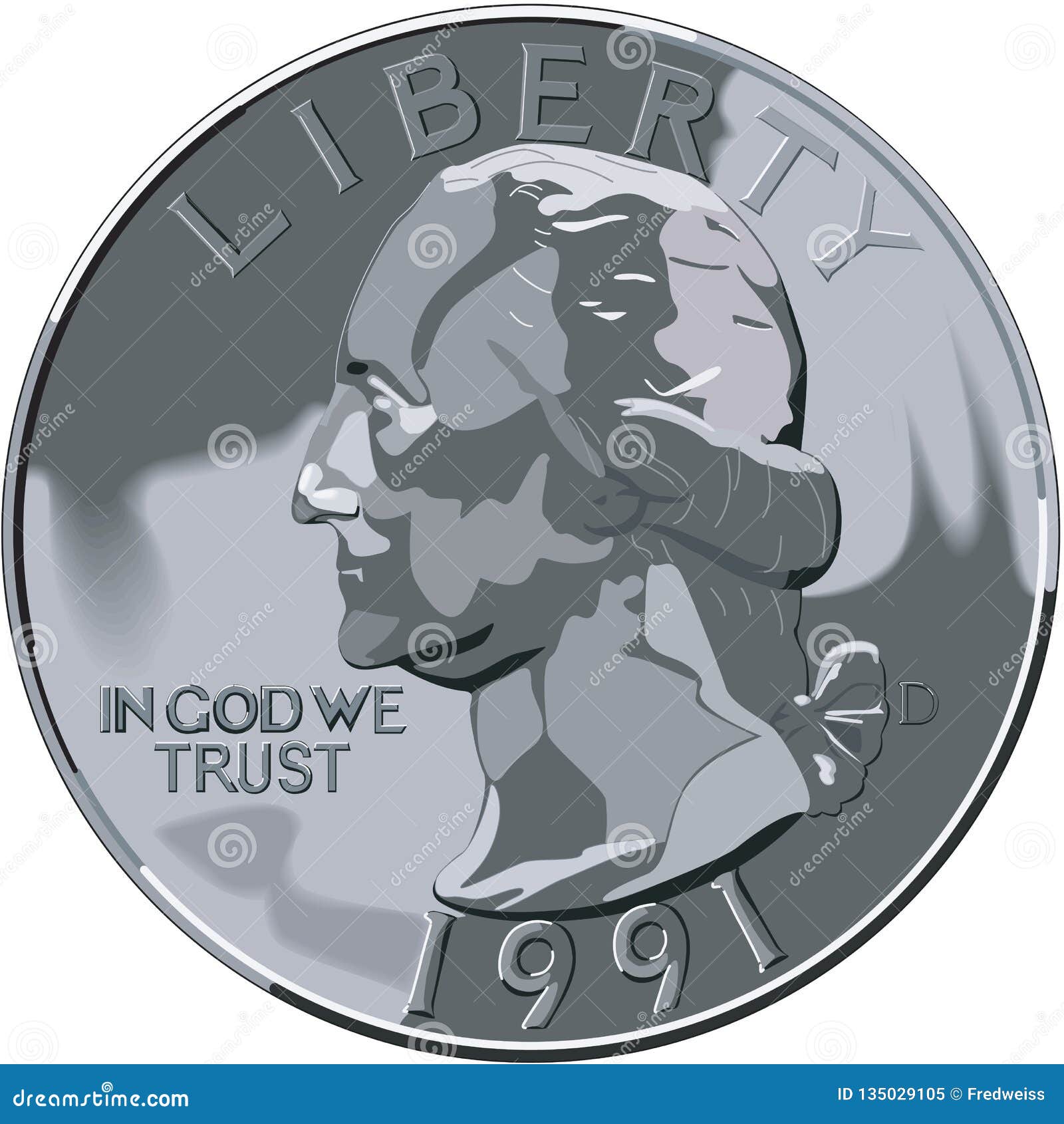 Quarter Vector Illustration Stock Vector - Illustration of twenty, coin ...