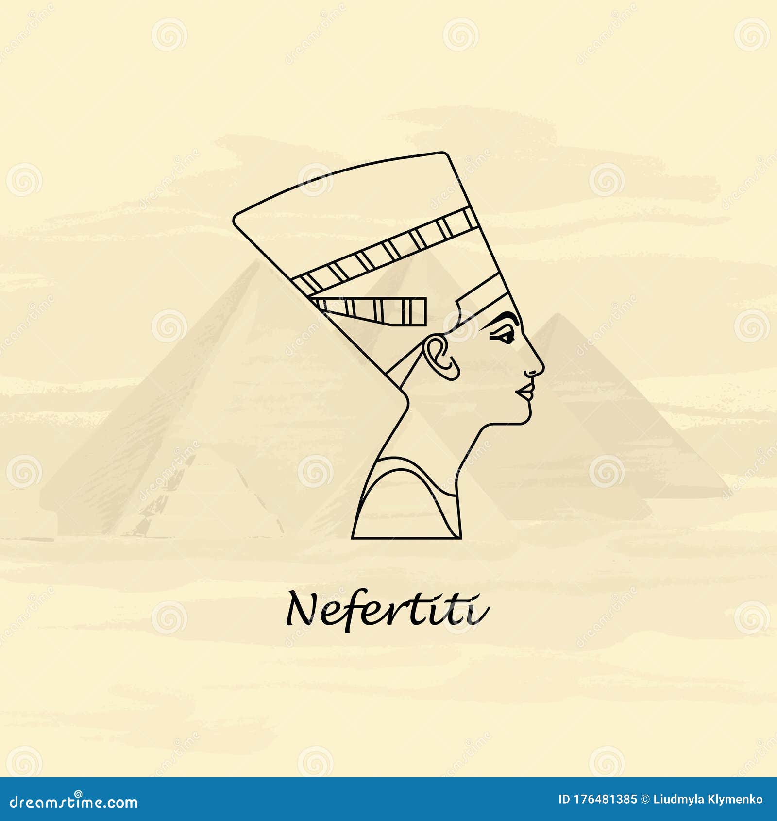 A Vector Illustration of the Queen of Egypt Nefertiti Profile Isolated ...