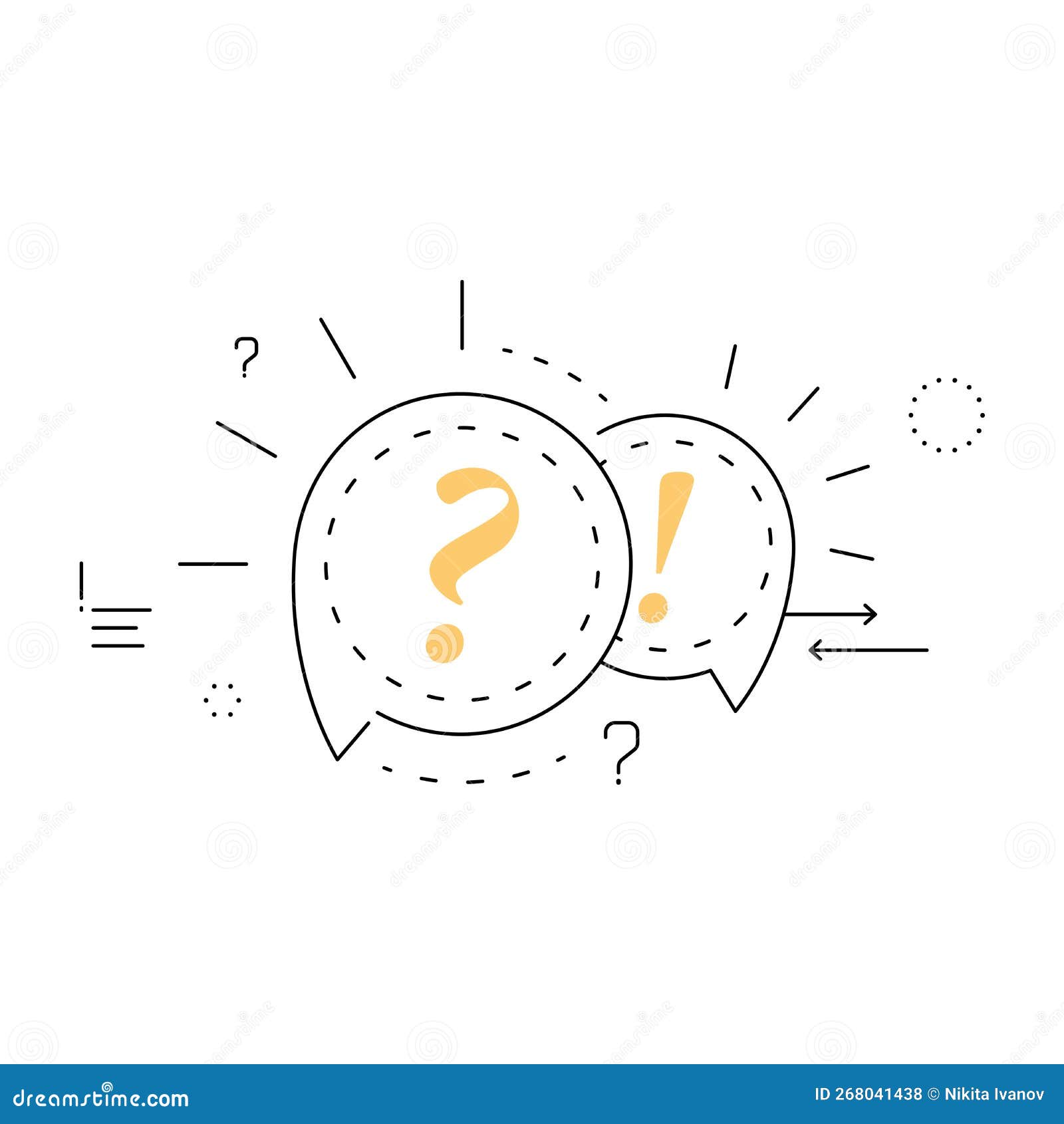 Vector Illustration with Question Mark and Exclamation Mark. Outlined ...