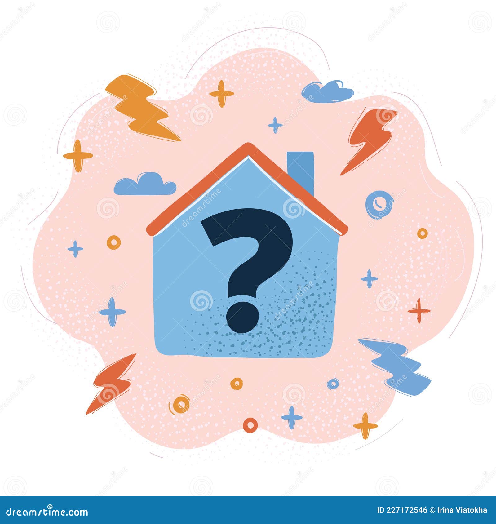 Vector Illustration of Question Mark Inside House Stock Vector ...
