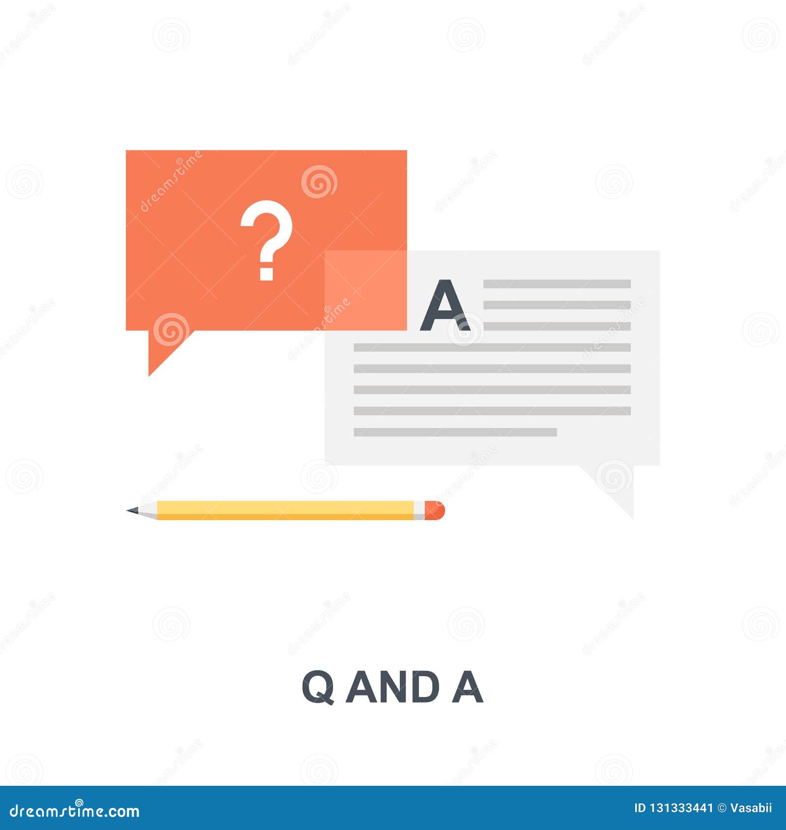 Q and a icon concept stock vector. Illustration of icon - 131333441