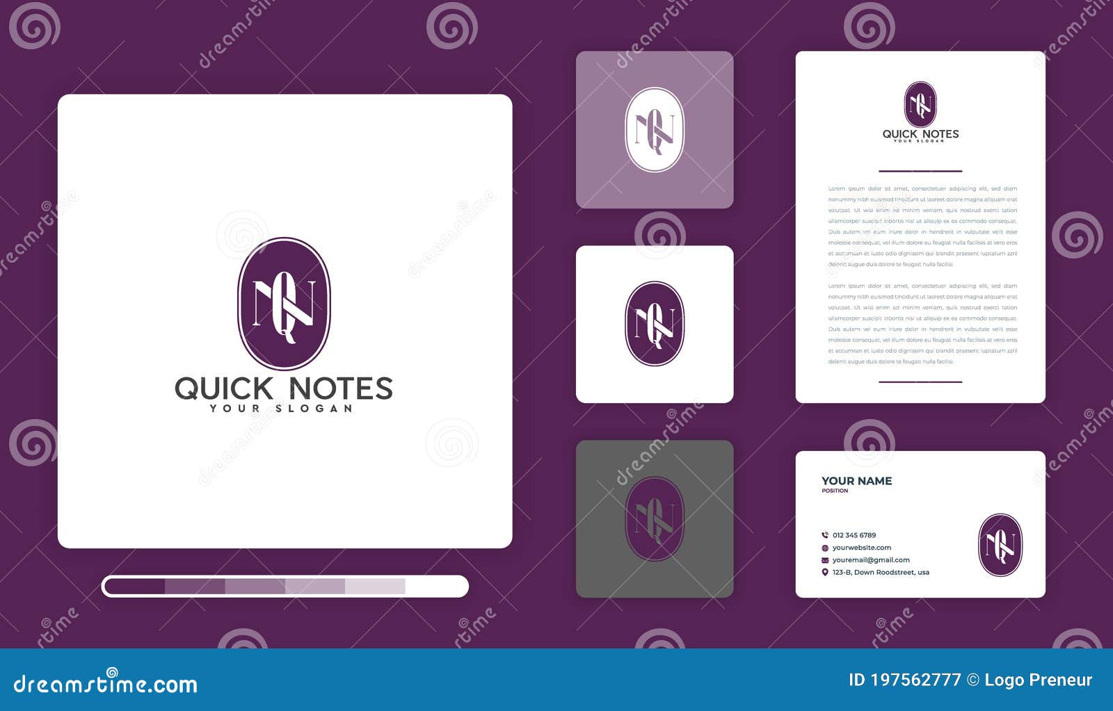 Vector Illustration Quick Notes Logo Design Stock Vector - Illustration ...